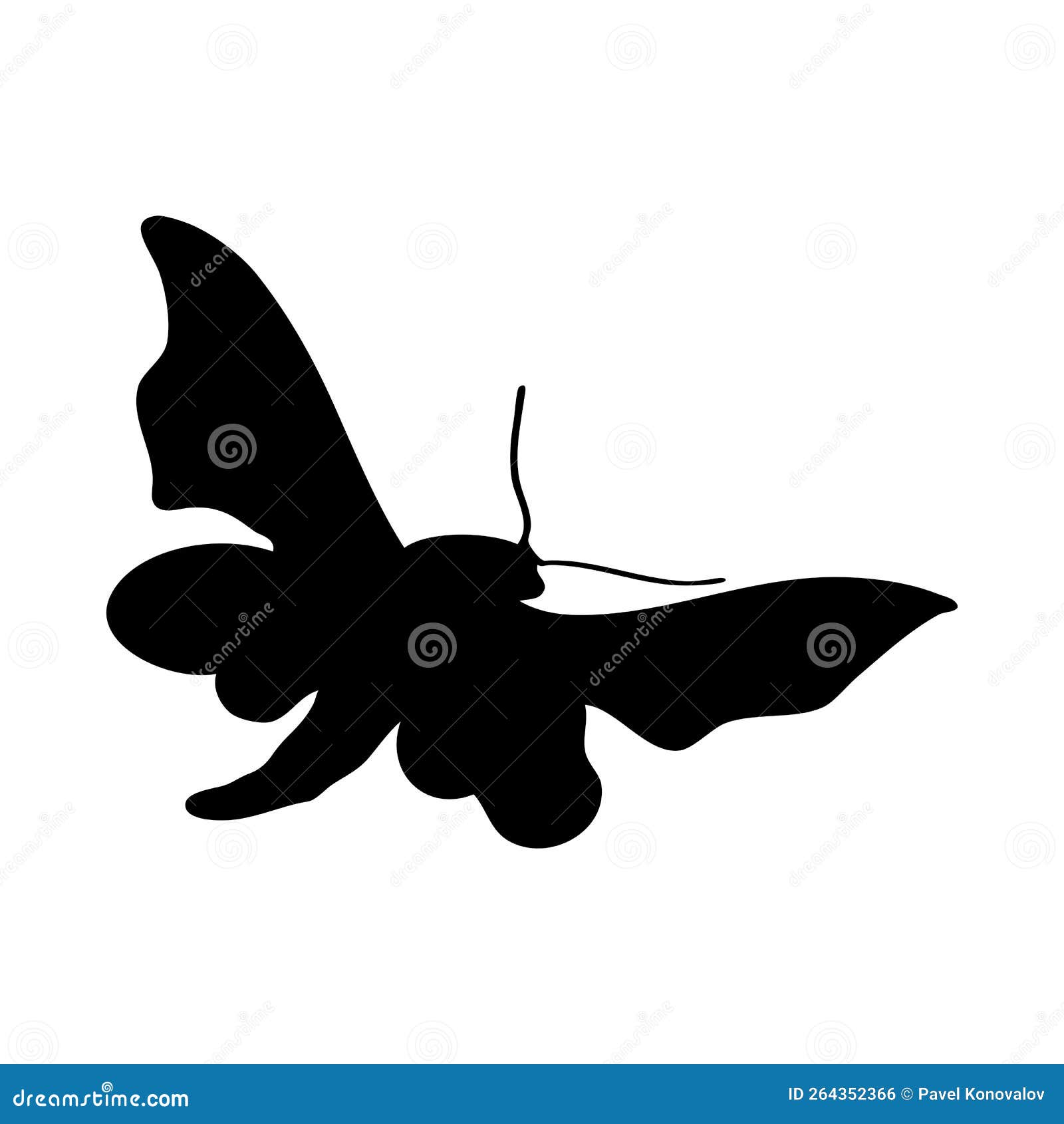 Moth Silhouette Vector Illustration | CartoonDealer.com #264352366