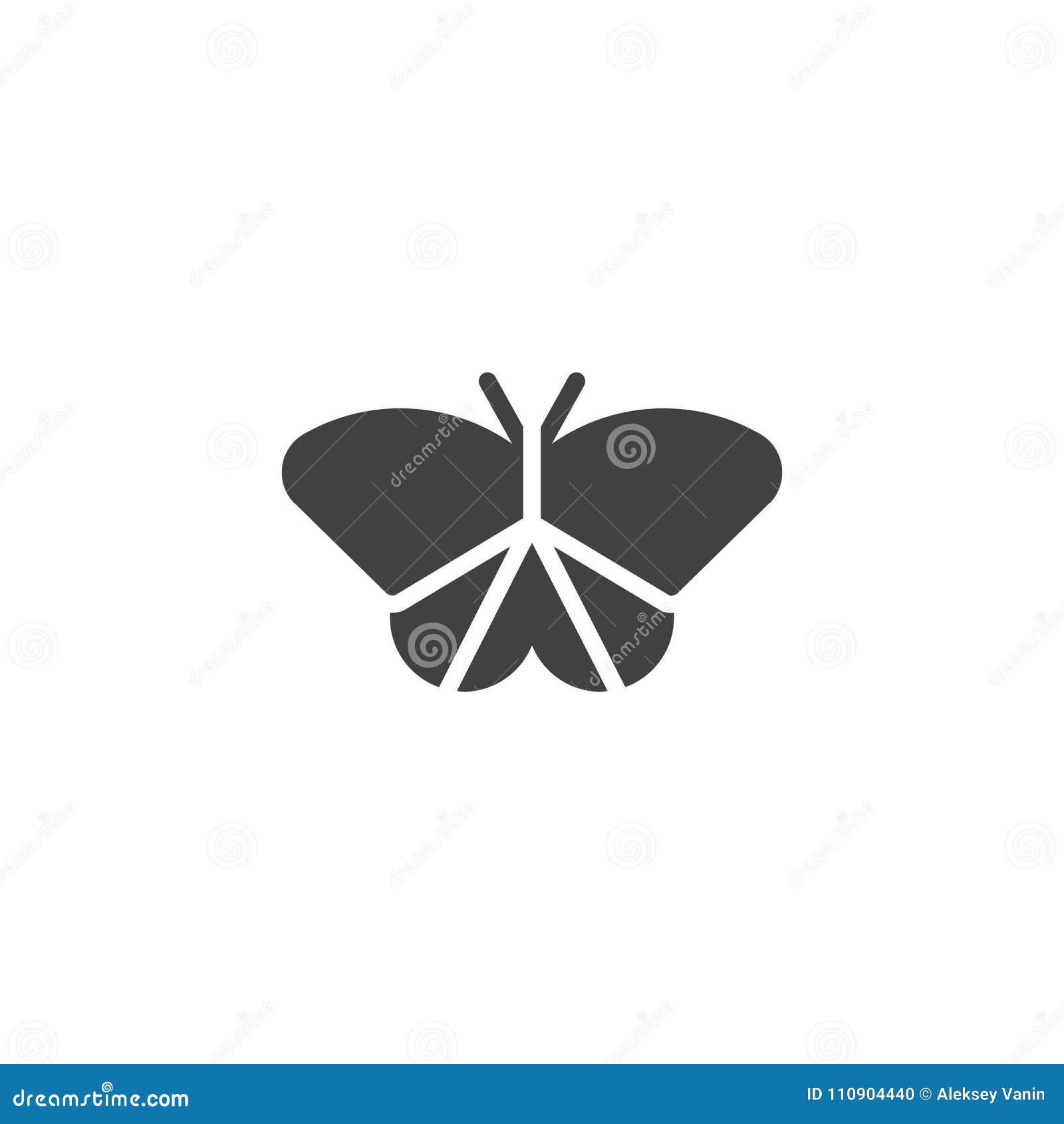 Moth vector icon stock vector. Illustration of solid - 110904440