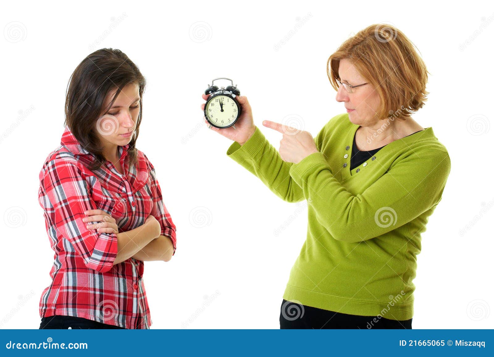 Mother Argue with Her Daughter for Being Late Stock Image - Image of ...