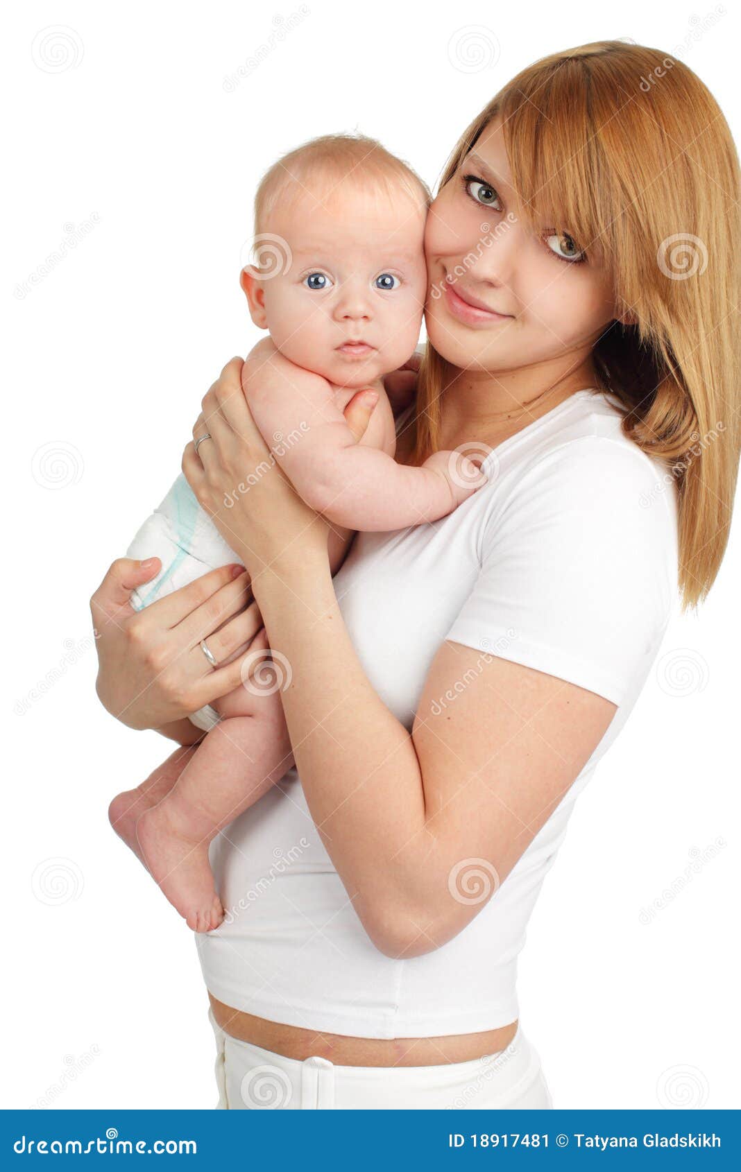 Mother with baby stock image. Image of indoors, white - 18917481