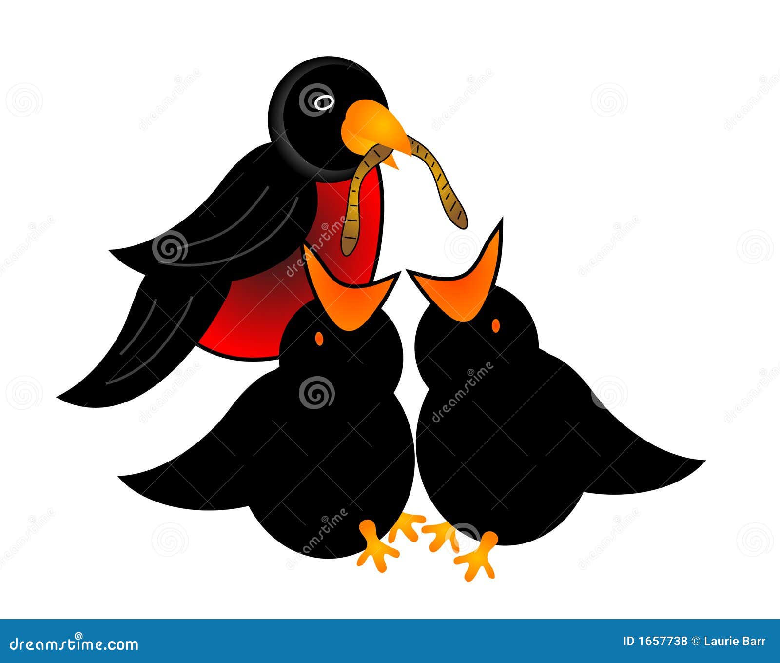 Mother and Baby Birds stock illustration. Illustration of graphic - 1657738