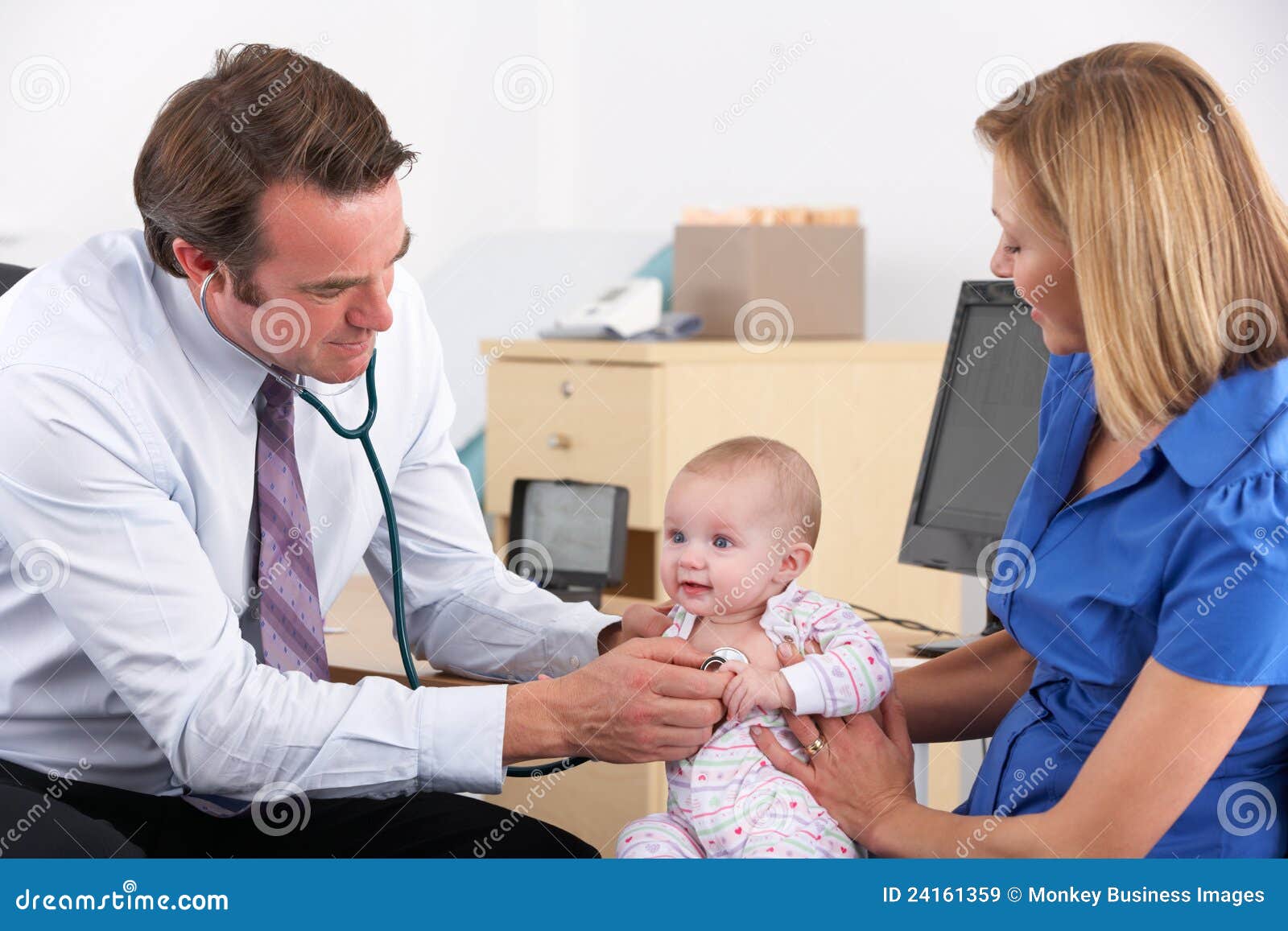 Mother and Baby in Doctor S Surgery Stock Image - Image of caucasian ...