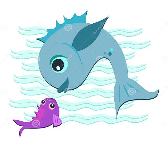 Mother and Baby Fish stock vector. Illustration of ocean - 19787648