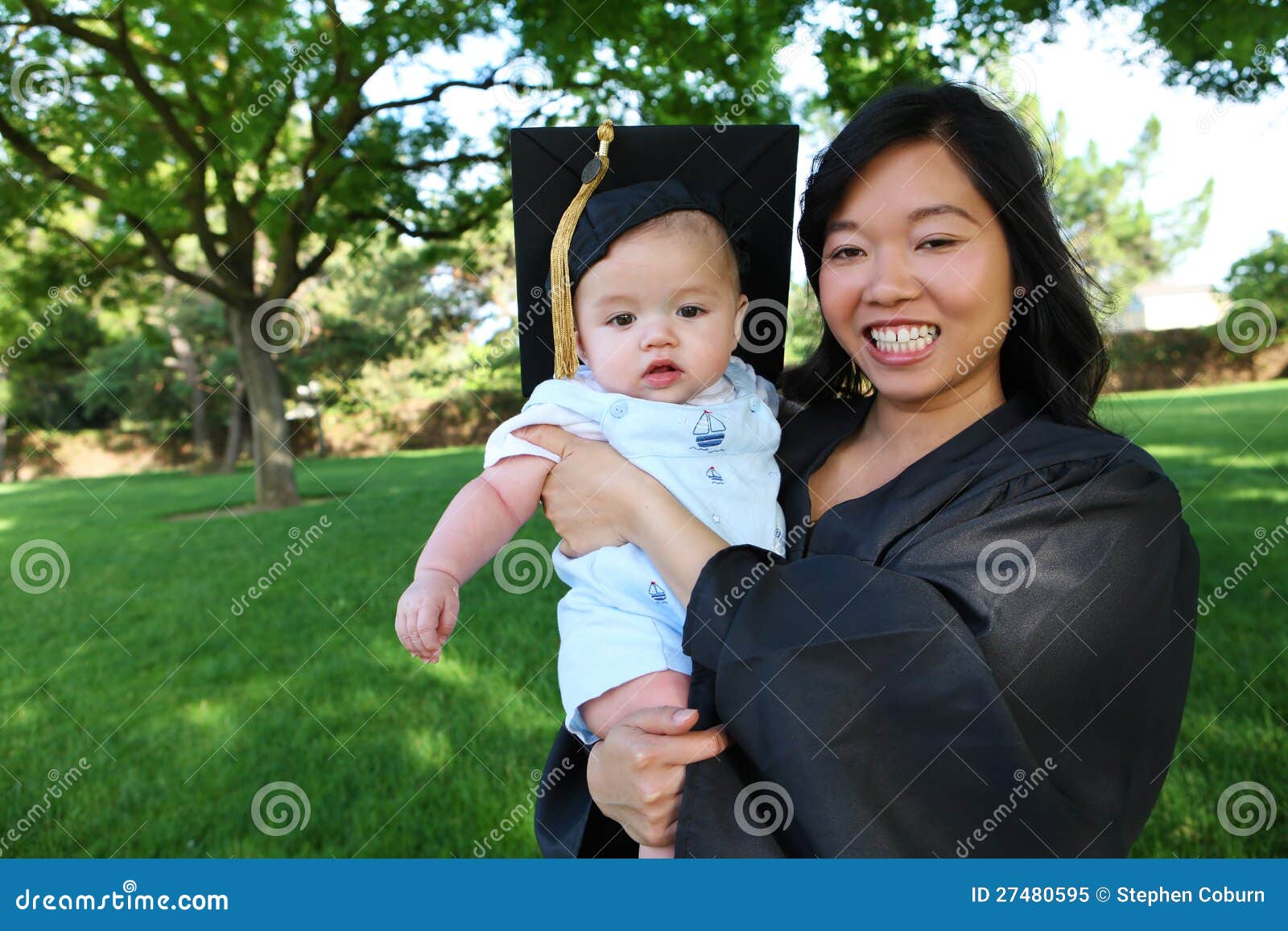 Mother and Baby at Graduation Stock Image - Image of academic ...