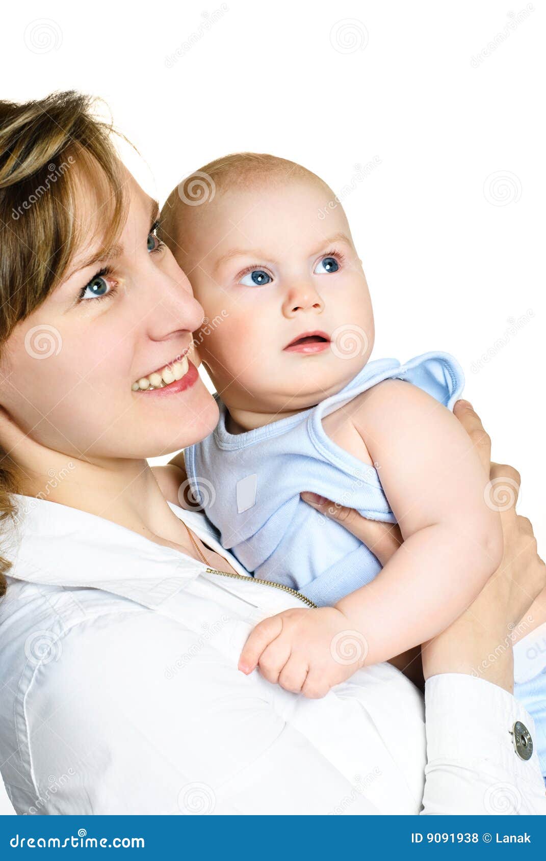 Mother and Baby Looking at Something Stock Photo - Image of care, girl ...