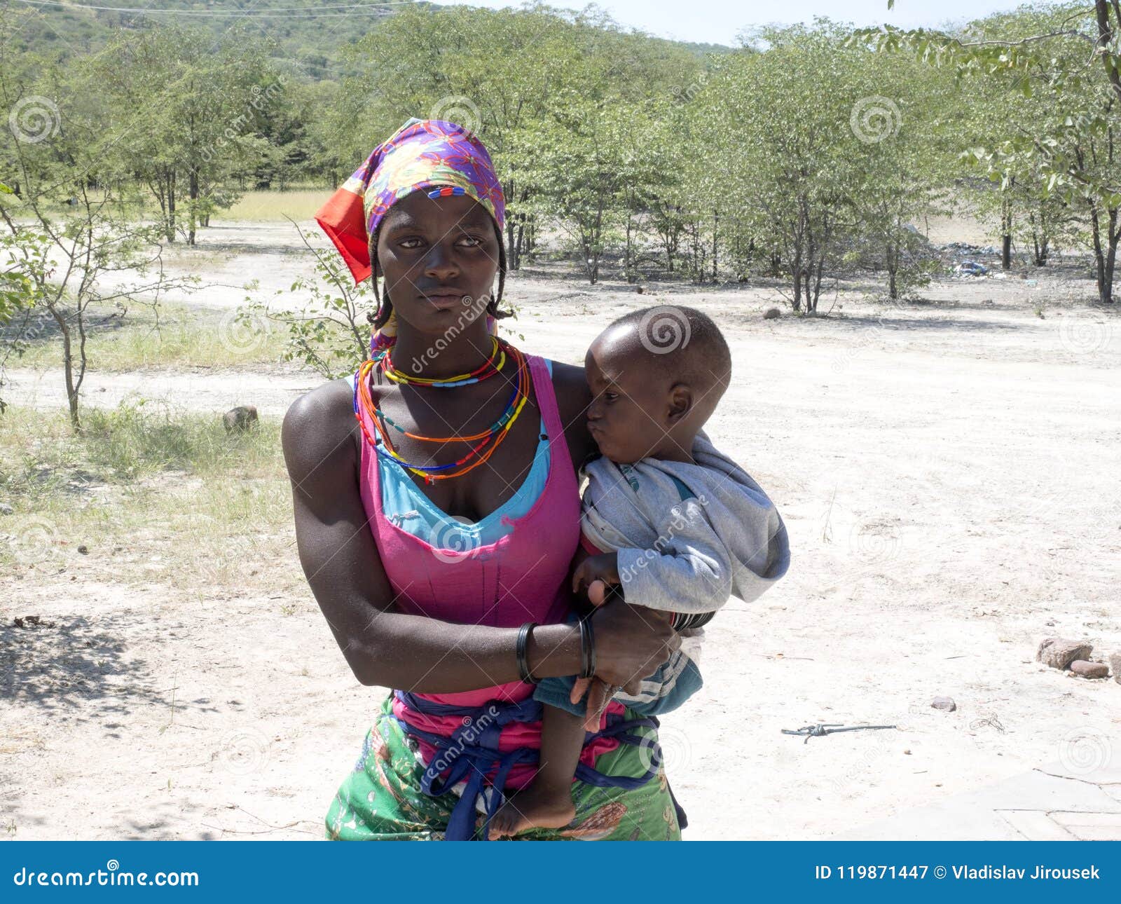 Mother with Baby, North Namibia Editorial Photography - Image of ...