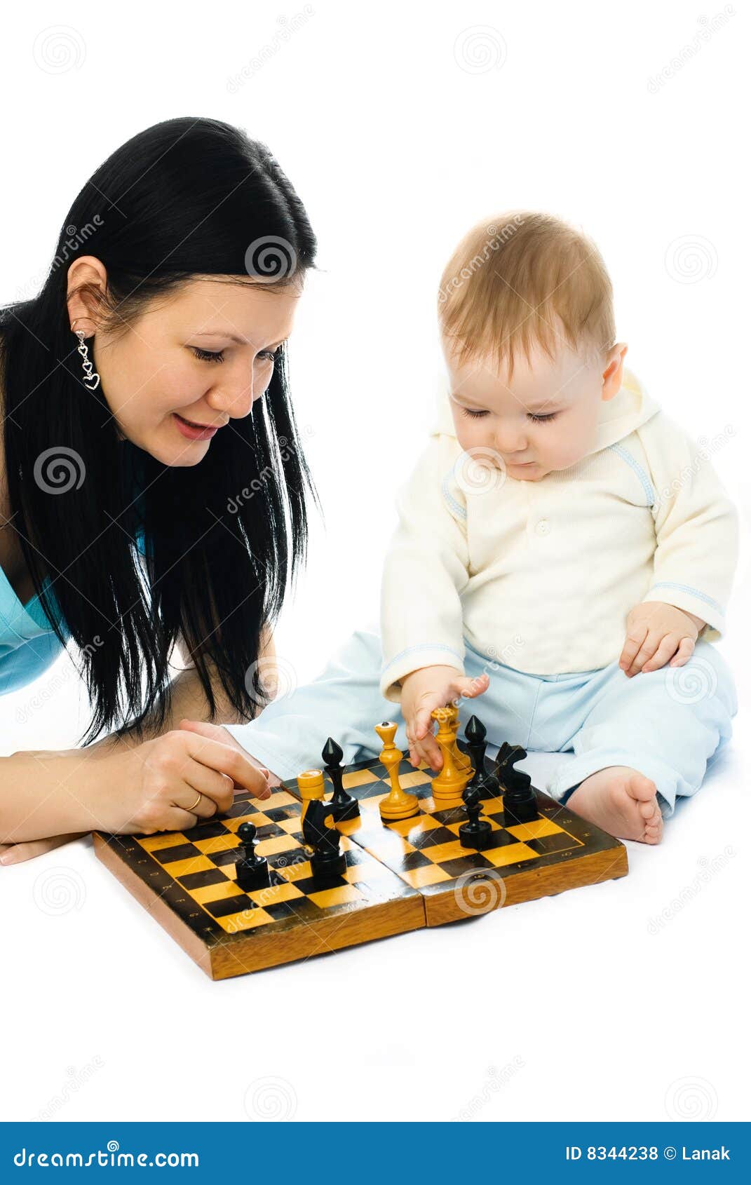 Mother and Baby Playing Chess Stock Photo - Image of cute, game: 8344238