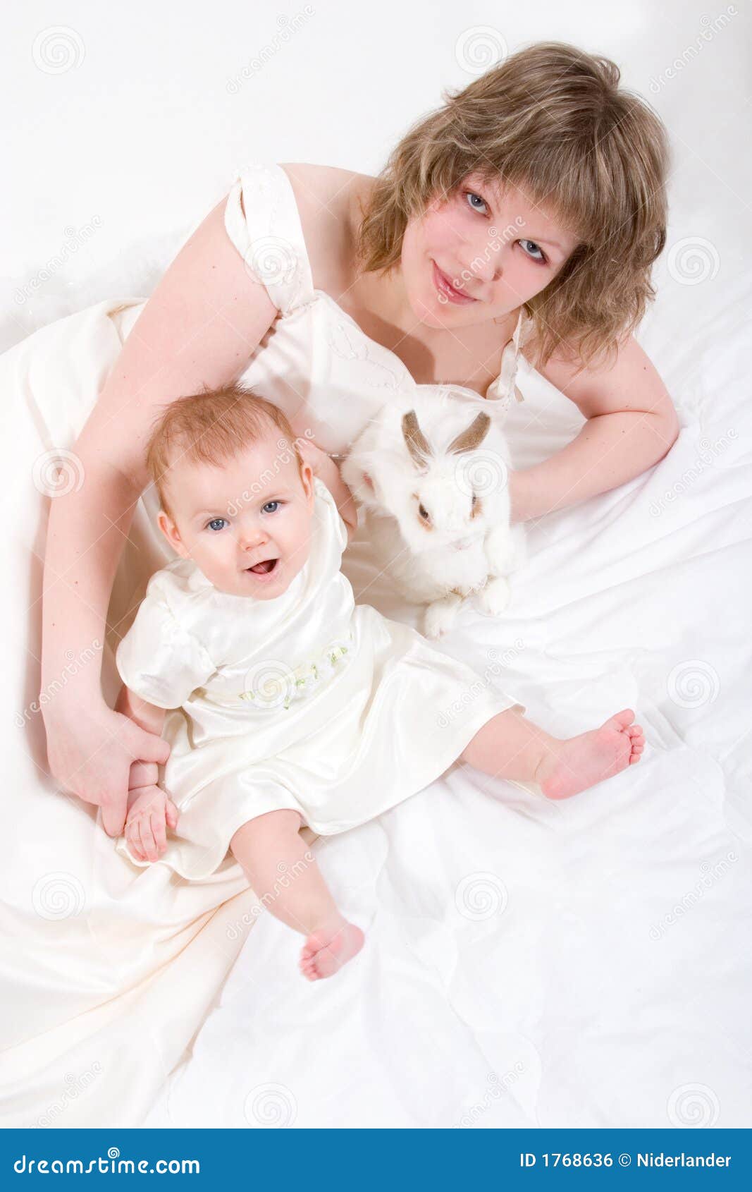 Mother And Baby With Rabbit Picture. Image: 1768636
