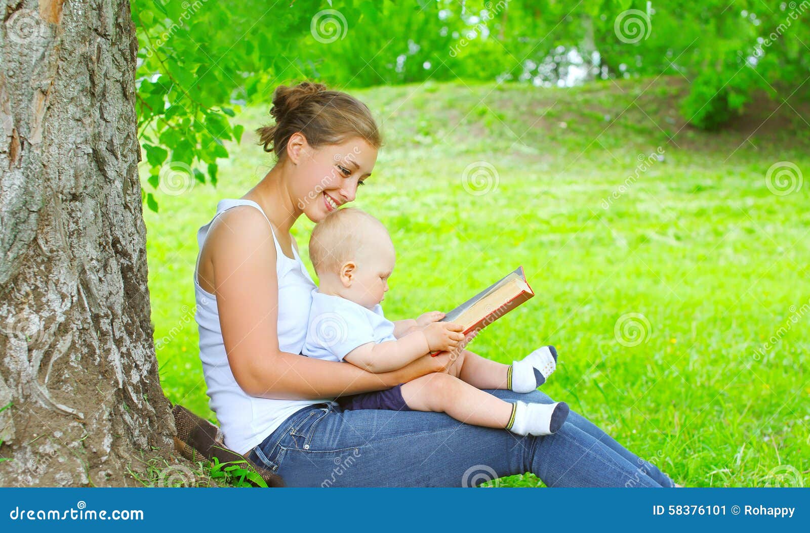 Mother and Baby Reading Book Together Stock Image - Image of book ...