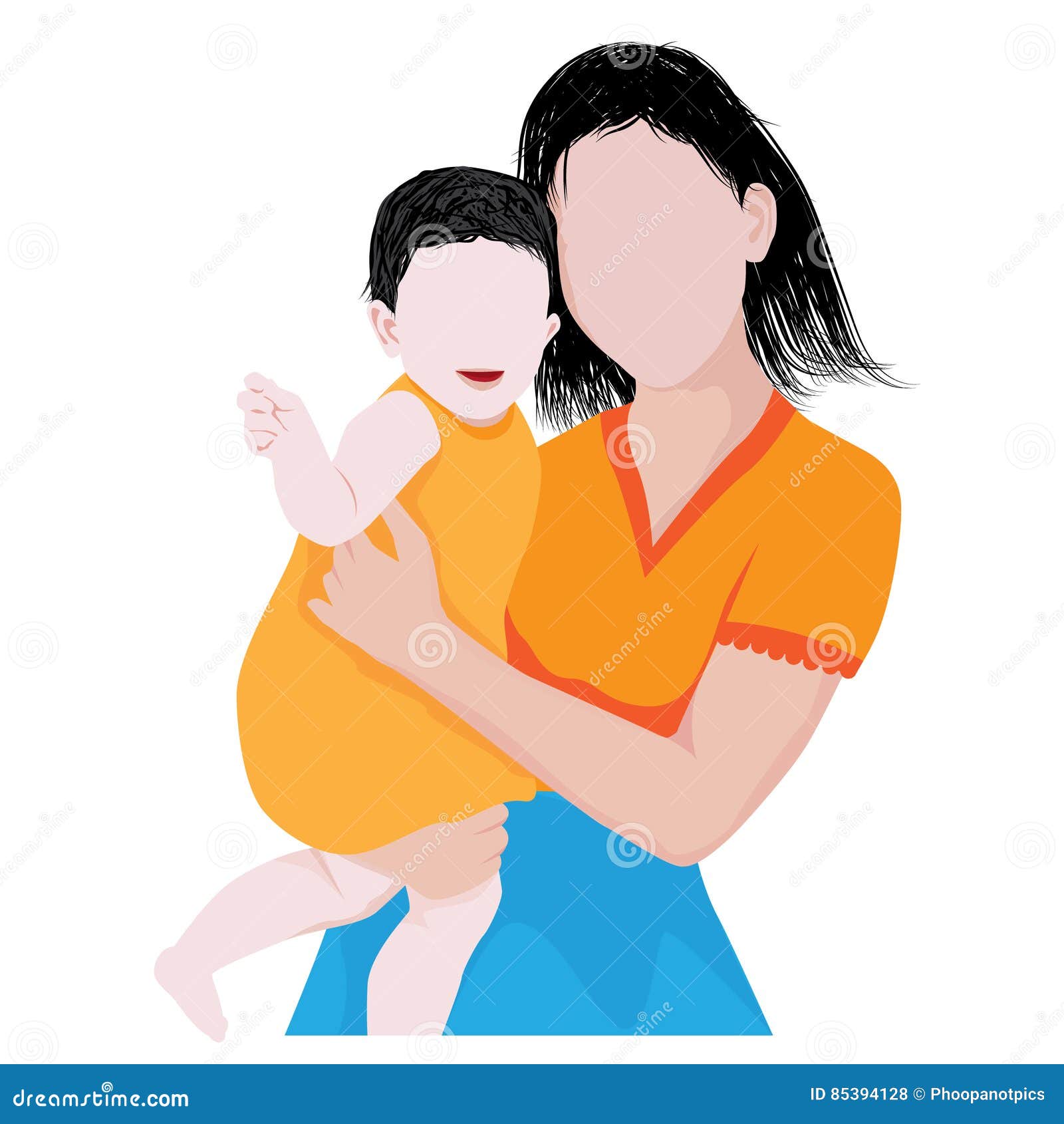 Mother and baby shape stock vector. Illustration of baby - 85394128