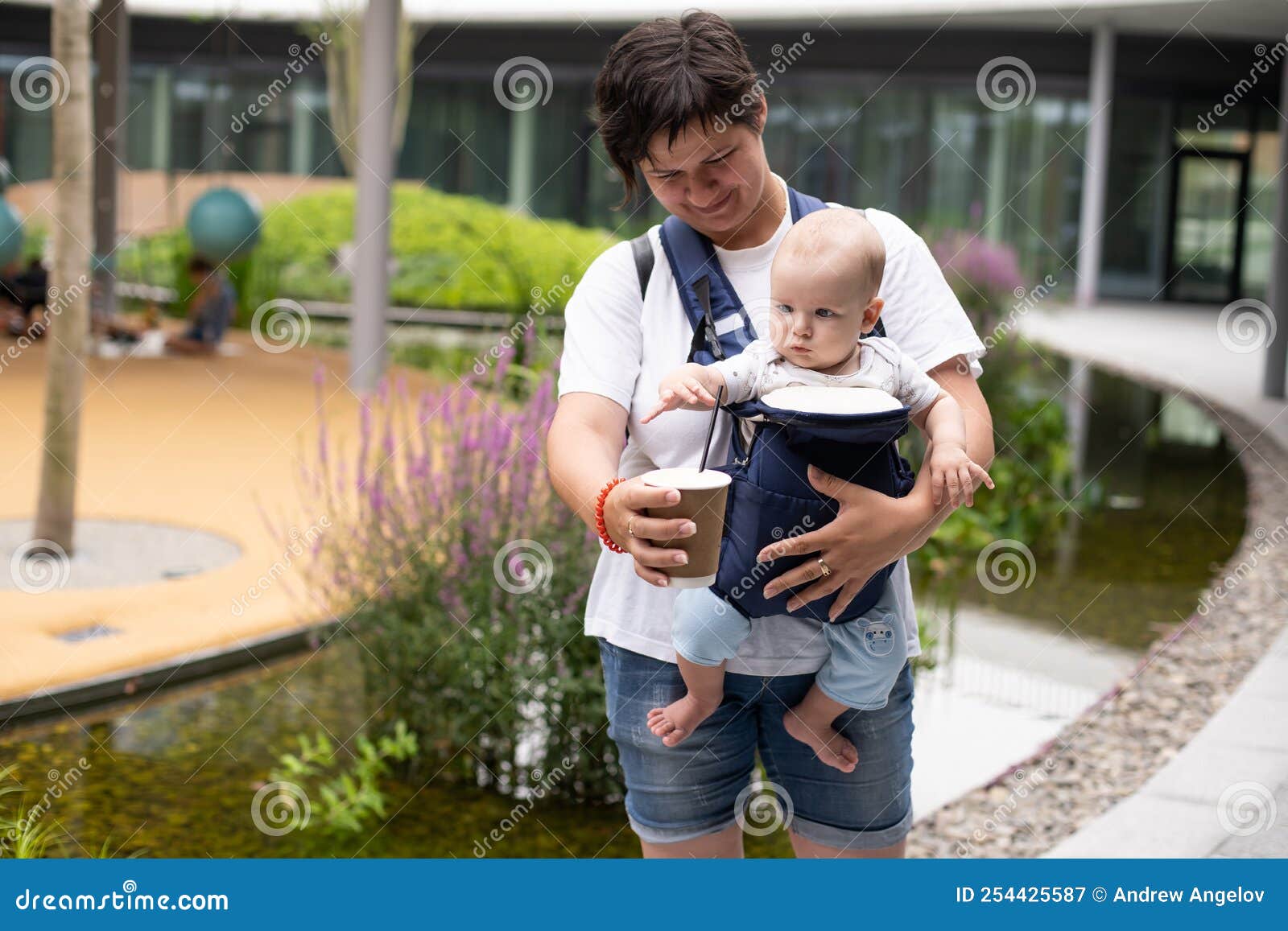 Mother with Baby in the Square Stock Image - Image of parent, feelings ...