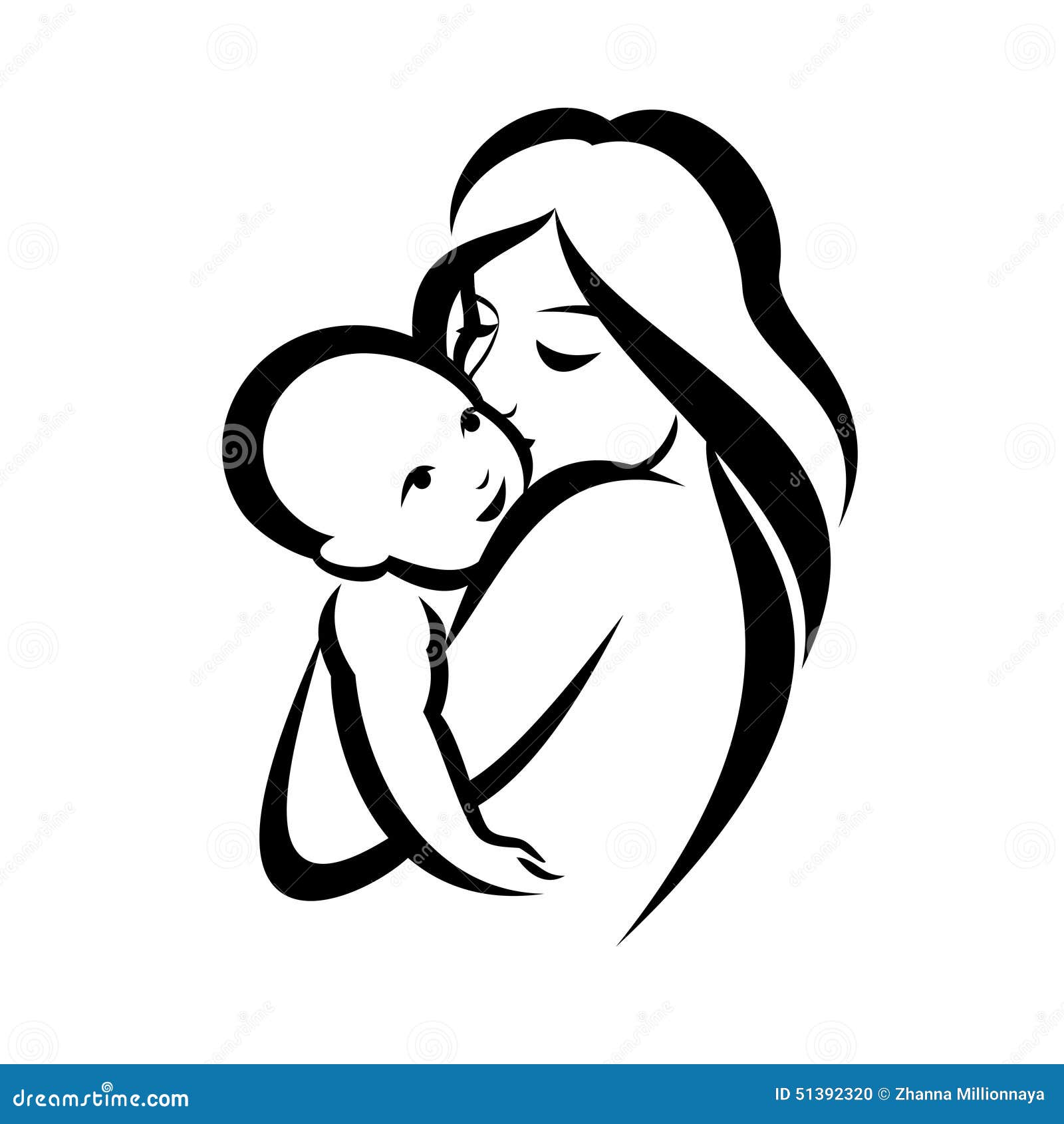 Mother and baby symbol stock vector. Illustration of people - 51392320