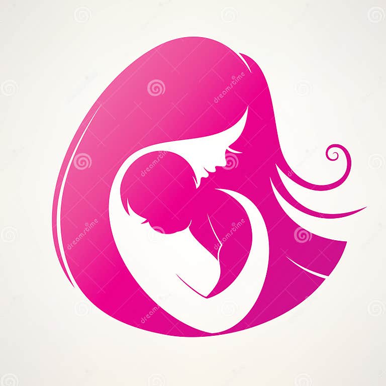 Mother and baby symbol stock vector. Illustration of child - 67311149