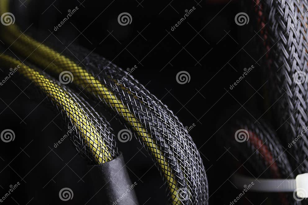 Detail of Modern Computer Cables Connections Stock Image - Image of ...