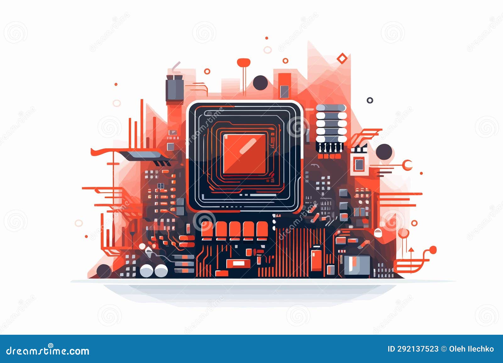 Mother Board Vector Flat Minimalistic Isolated Vector Style ...