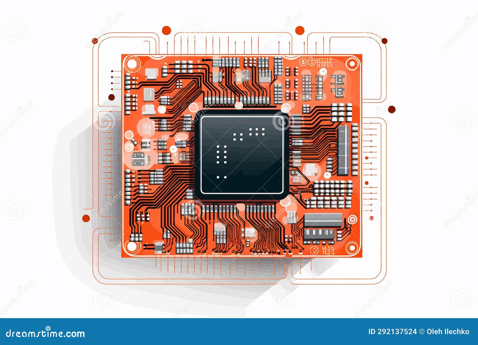Mother Board Vector Flat Minimalistic Isolated Vector Style ...