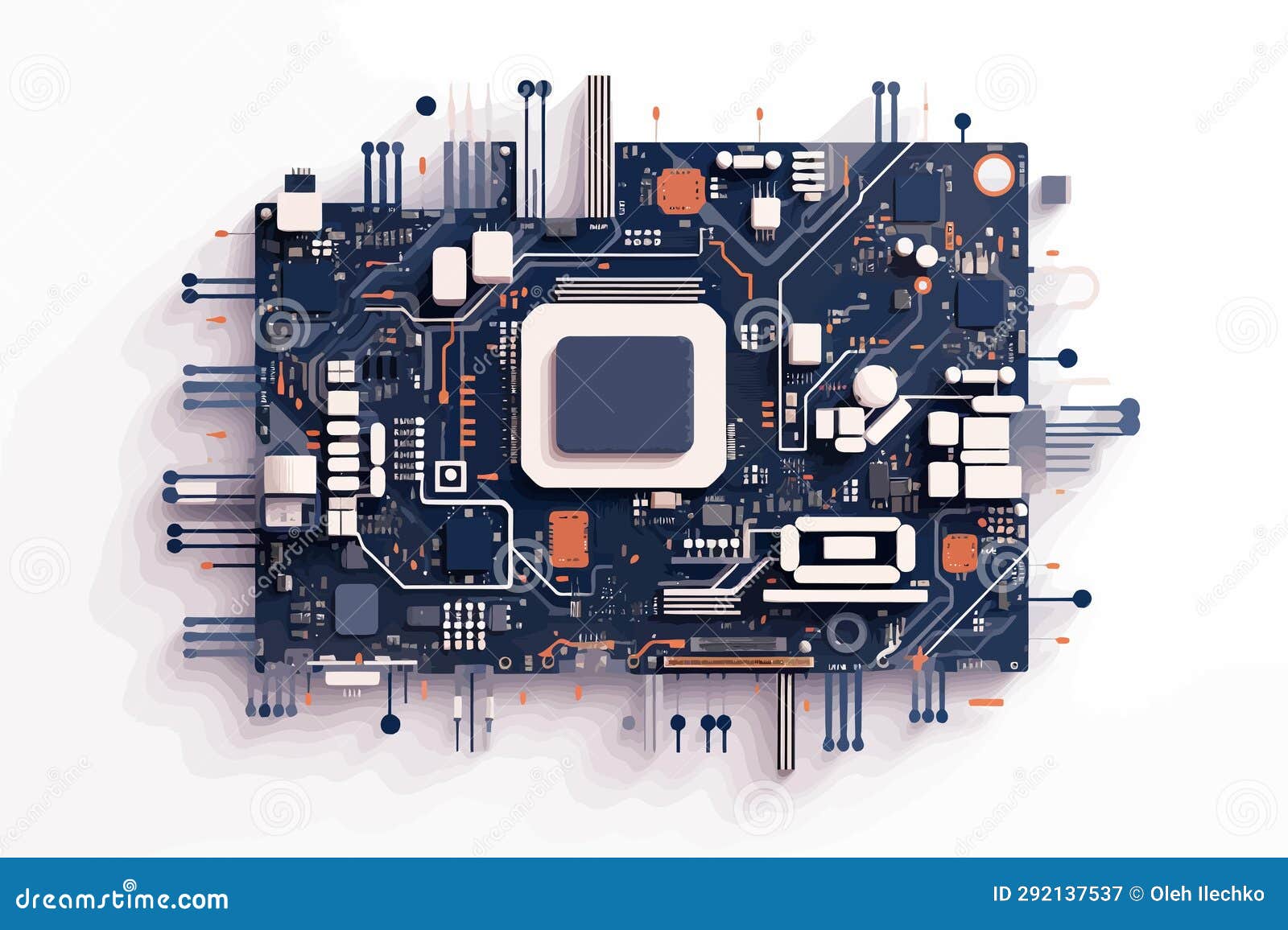 Mother Board Vector Flat Minimalistic Isolated Vector Style ...