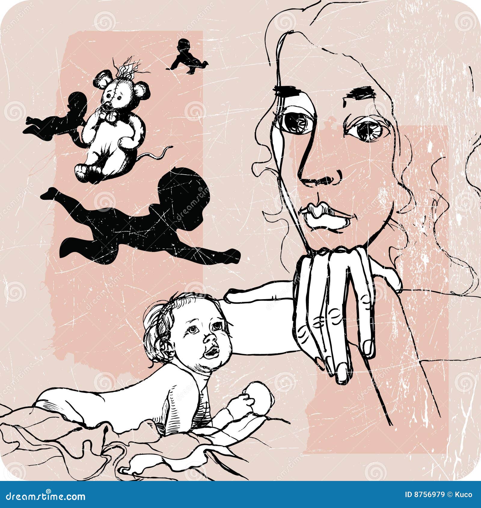 Mother care stock vector. Illustration of contrast, newborn - 8756979