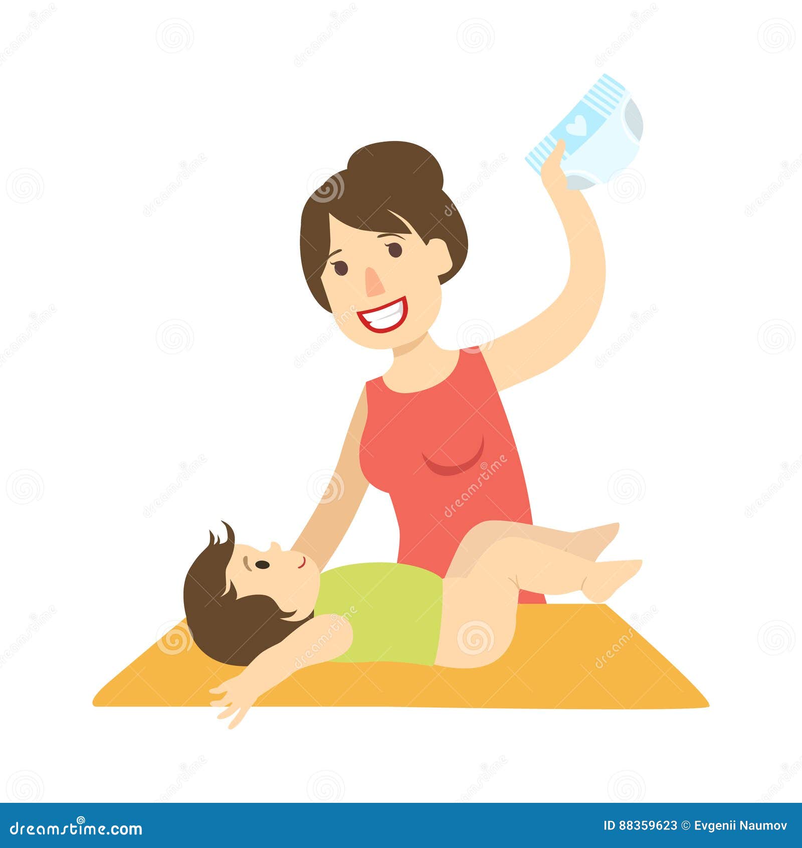 Mother Changing Diaper In Baby Room. Cartoon Vector | CartoonDealer.com ... Mother Changing Diaper In Baby Room. Cartoon Vector | CartoonDealer.com ...