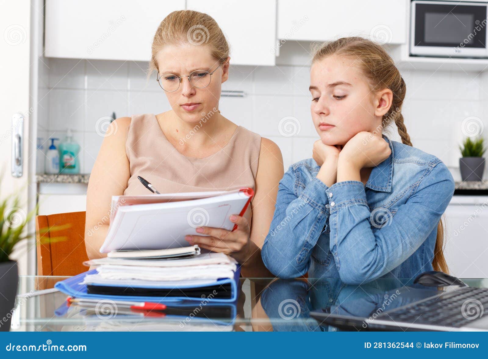 Mother Checking Well Done Home Task Stock Photo - Image of copybook ... Mother Checking Well Done Home Task Stock Photo - Image of copybook ...