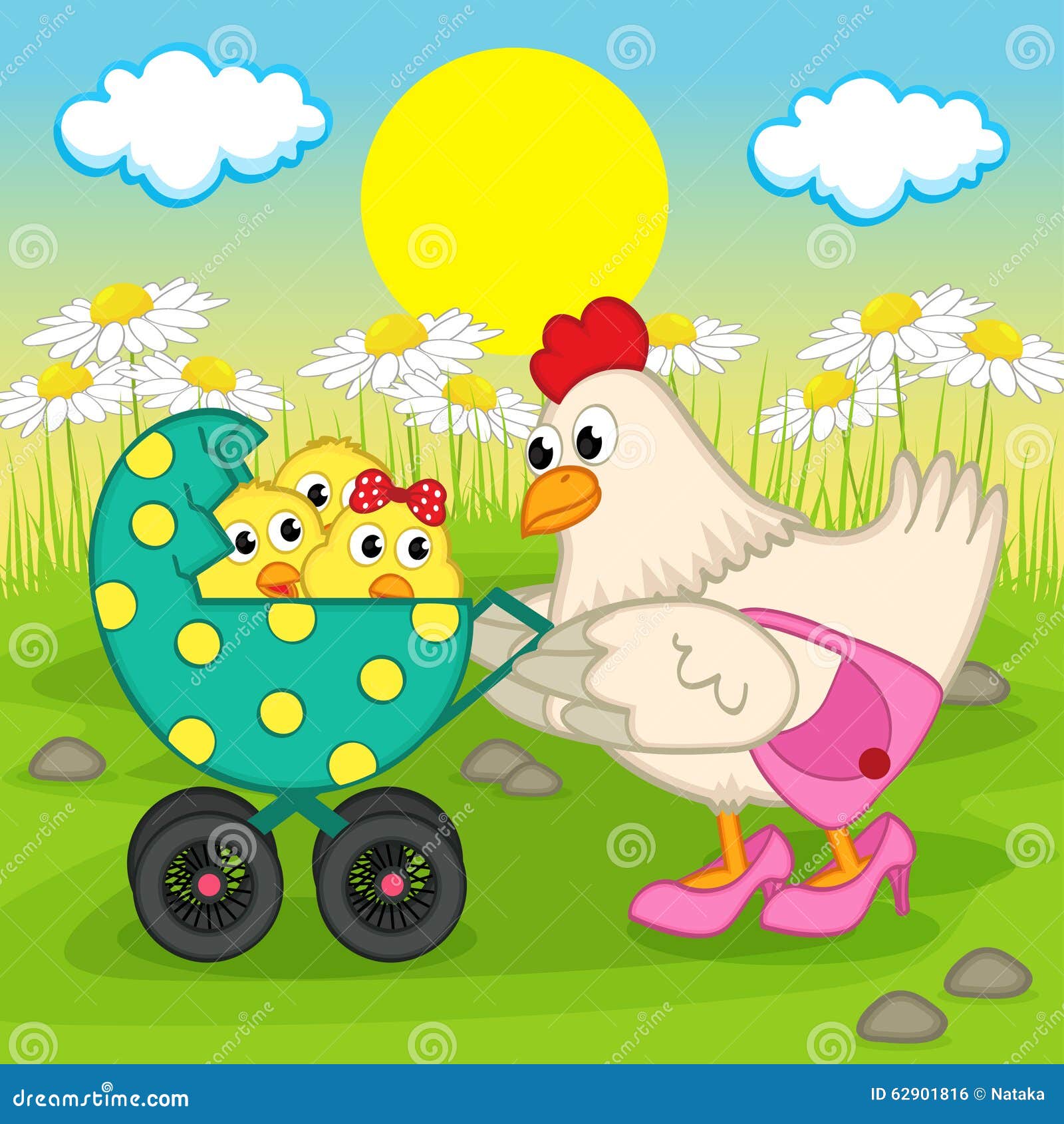 Mother Hen With Chickens Vector Illustration | CartoonDealer.com #142313520