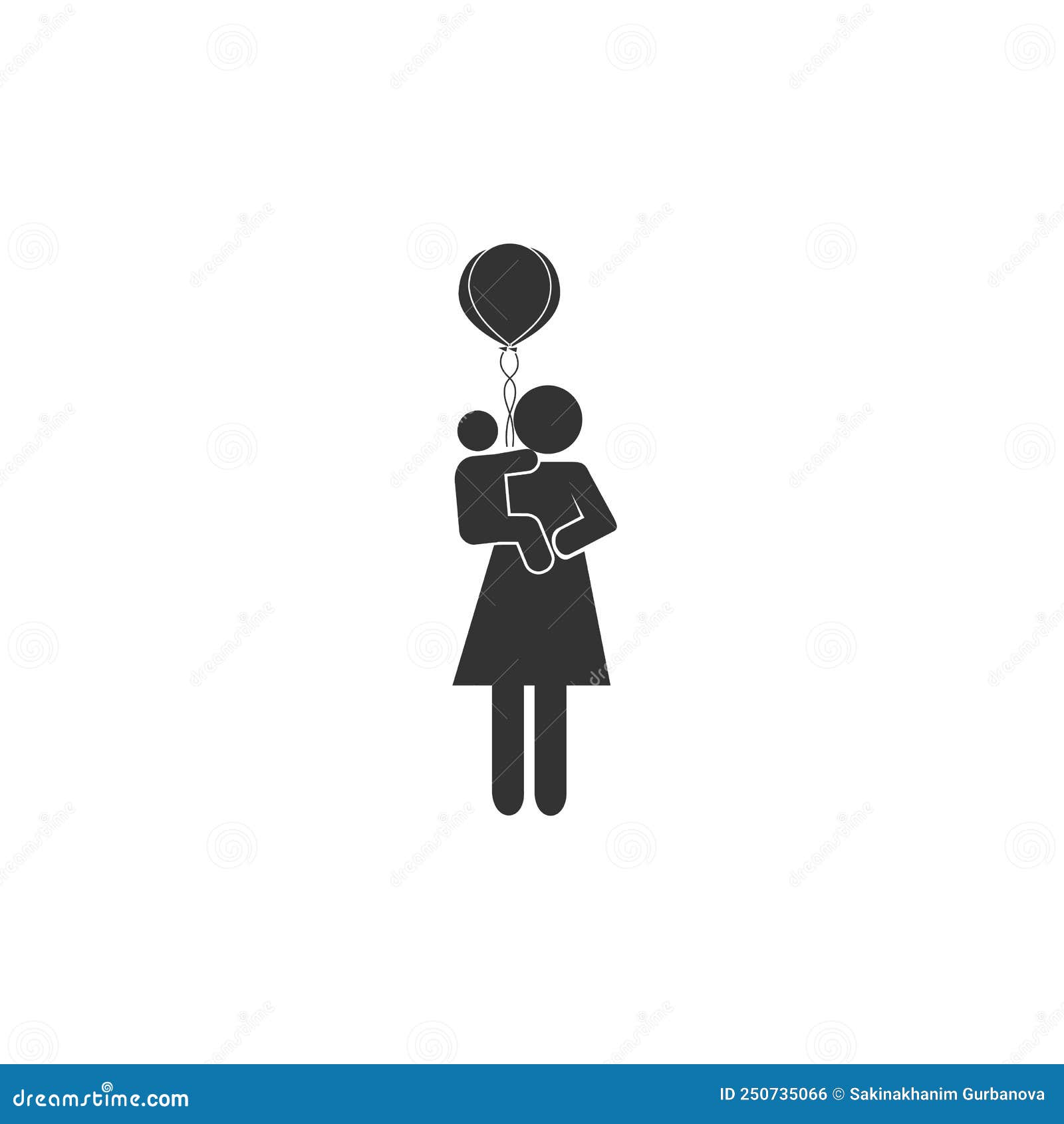 Mother and child icon stock illustration. Illustration of child - 250735066