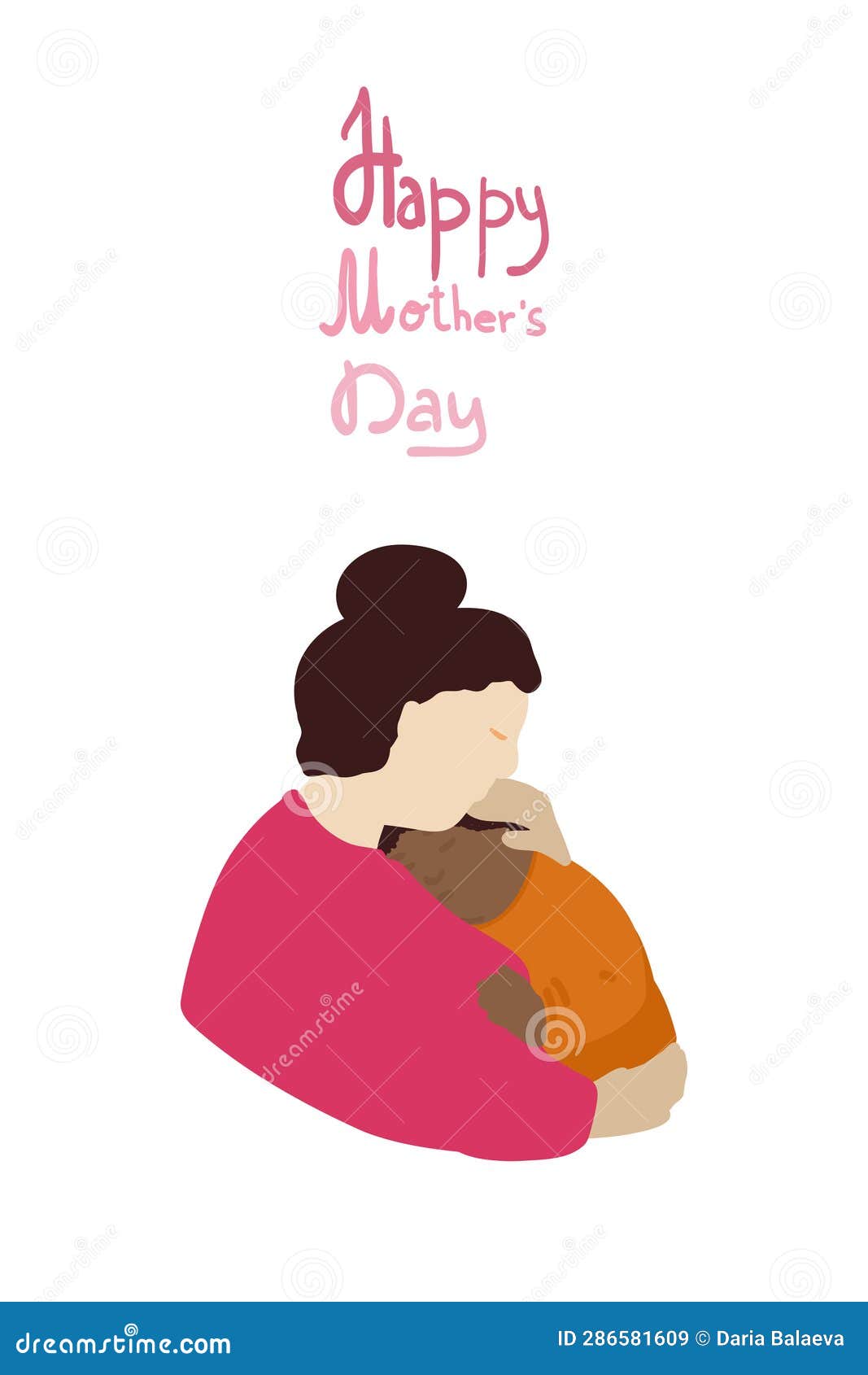 Mother and Child Hand Drawn Set Vector Stock Illustration ...