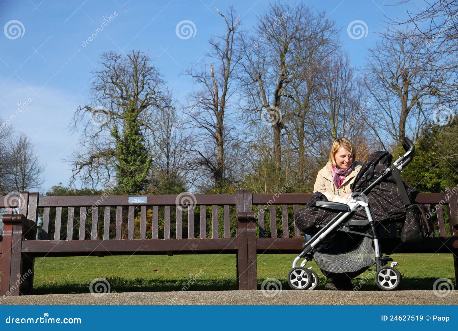 Mother with Child in the Park Stock Image - Image of activities, green ...