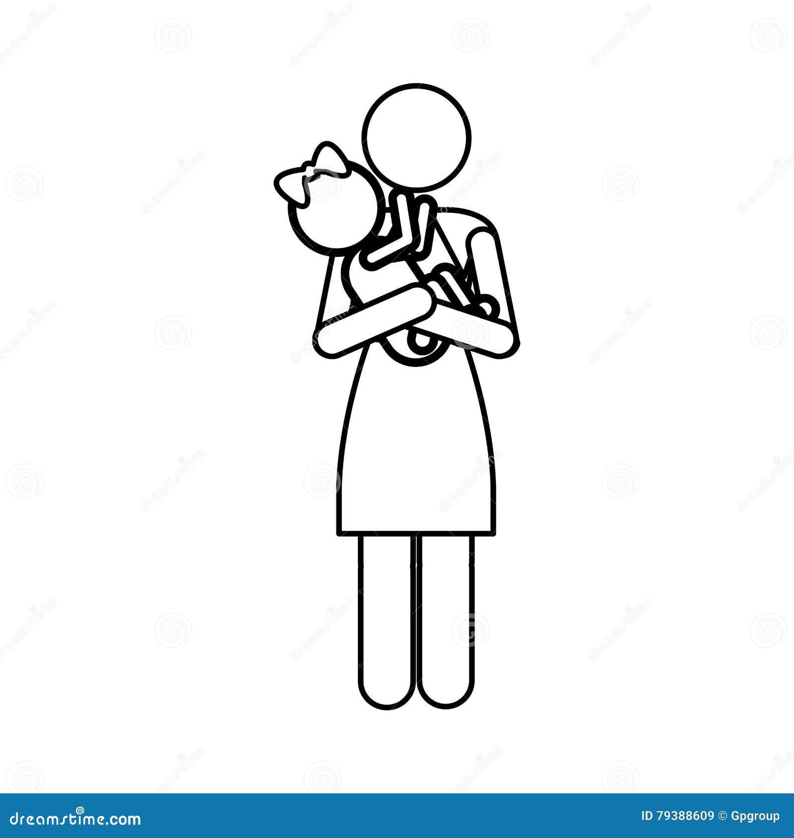 Mother and Child Pictogram Icon Image Stock Vector - Illustration of ...