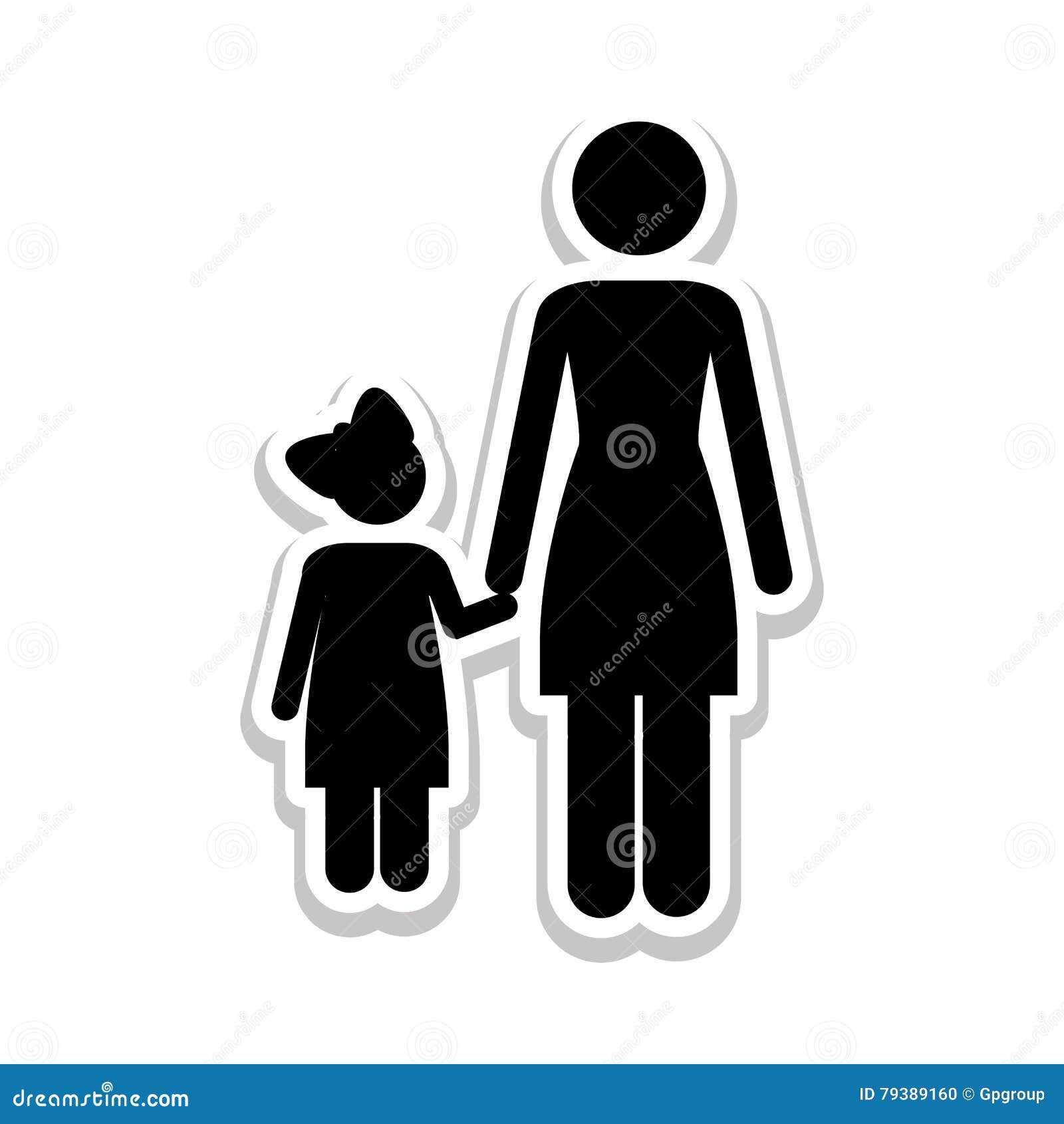 Mother and Child Pictogram Icon Image Stock Vector - Illustration of ...