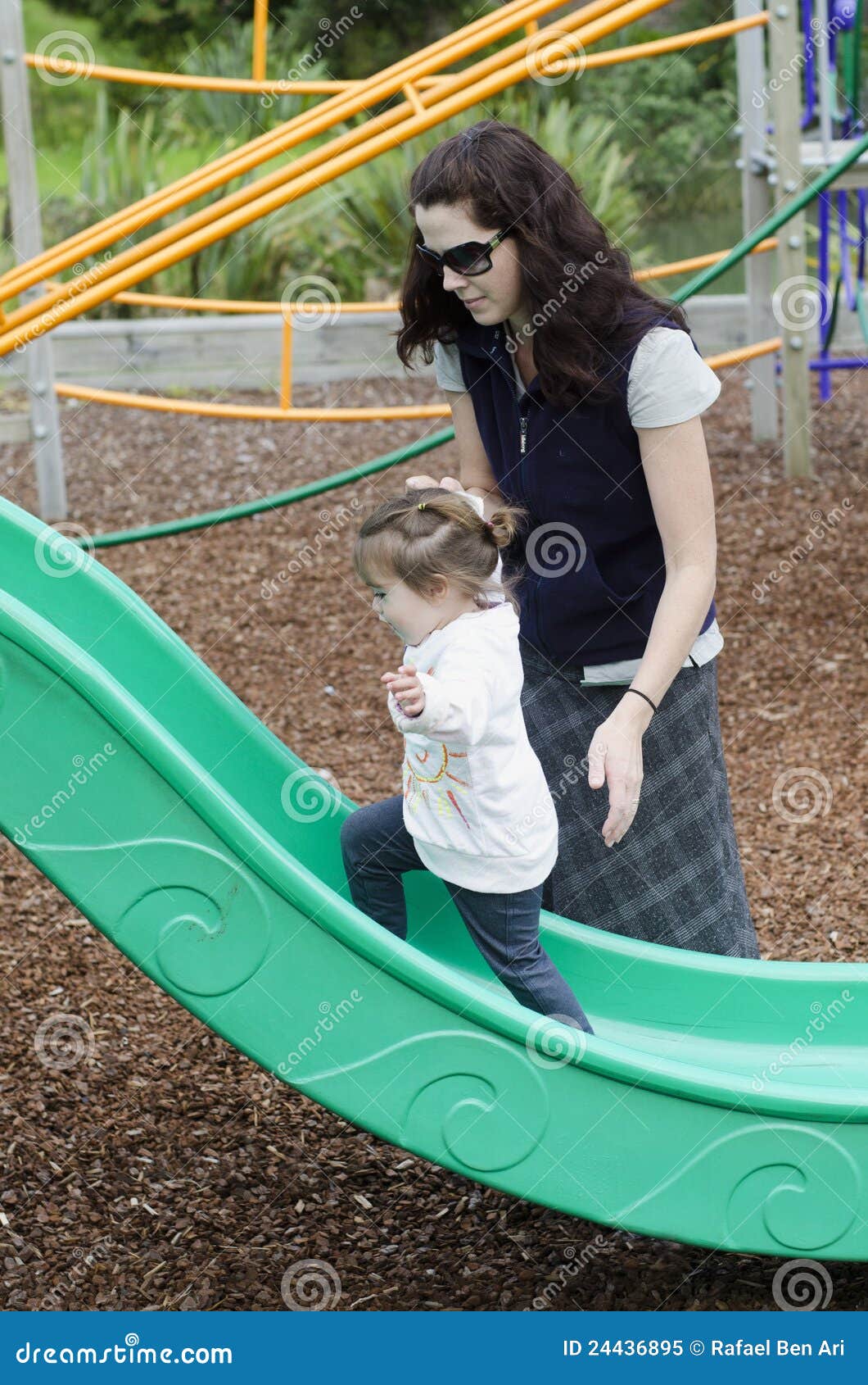 Mother and Child at the Playground Stock Image - Image of childhood ...