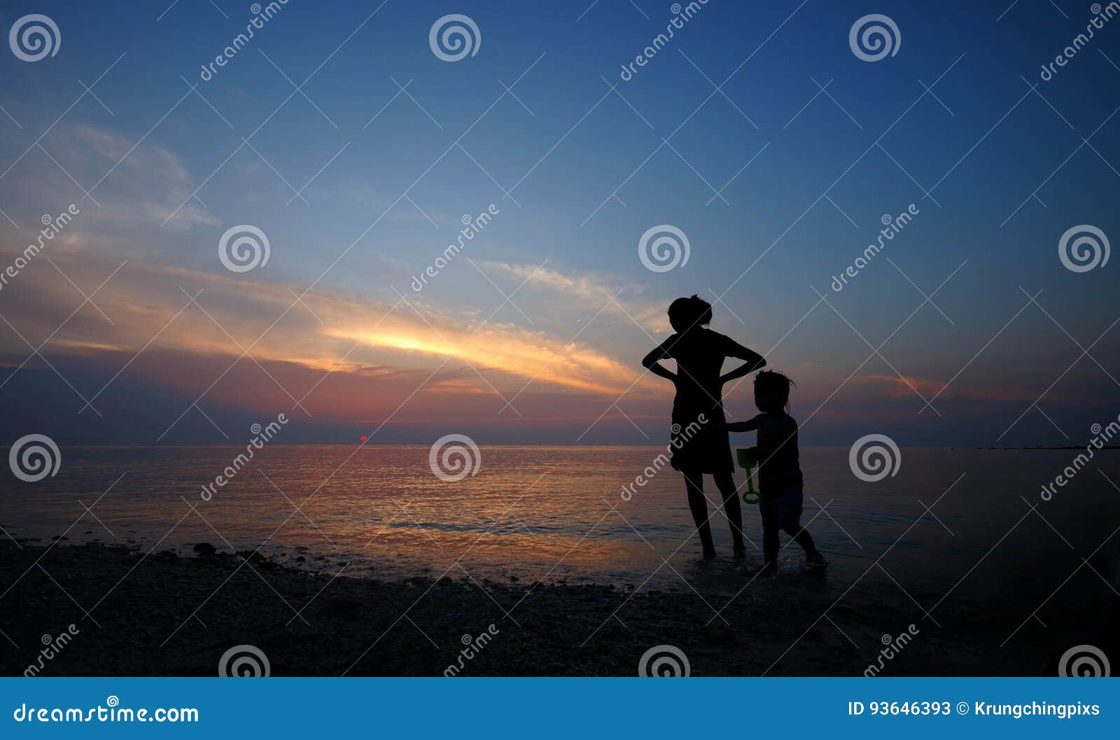 Mother and Child in Sunset. Stock Image - Image of silhouette, mother ...