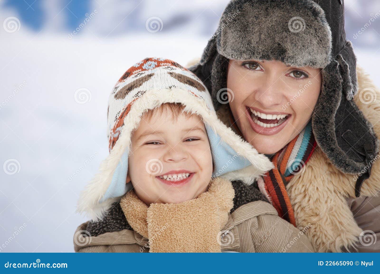 Mother and child at winter stock photo. Image of caucasian - 22665090