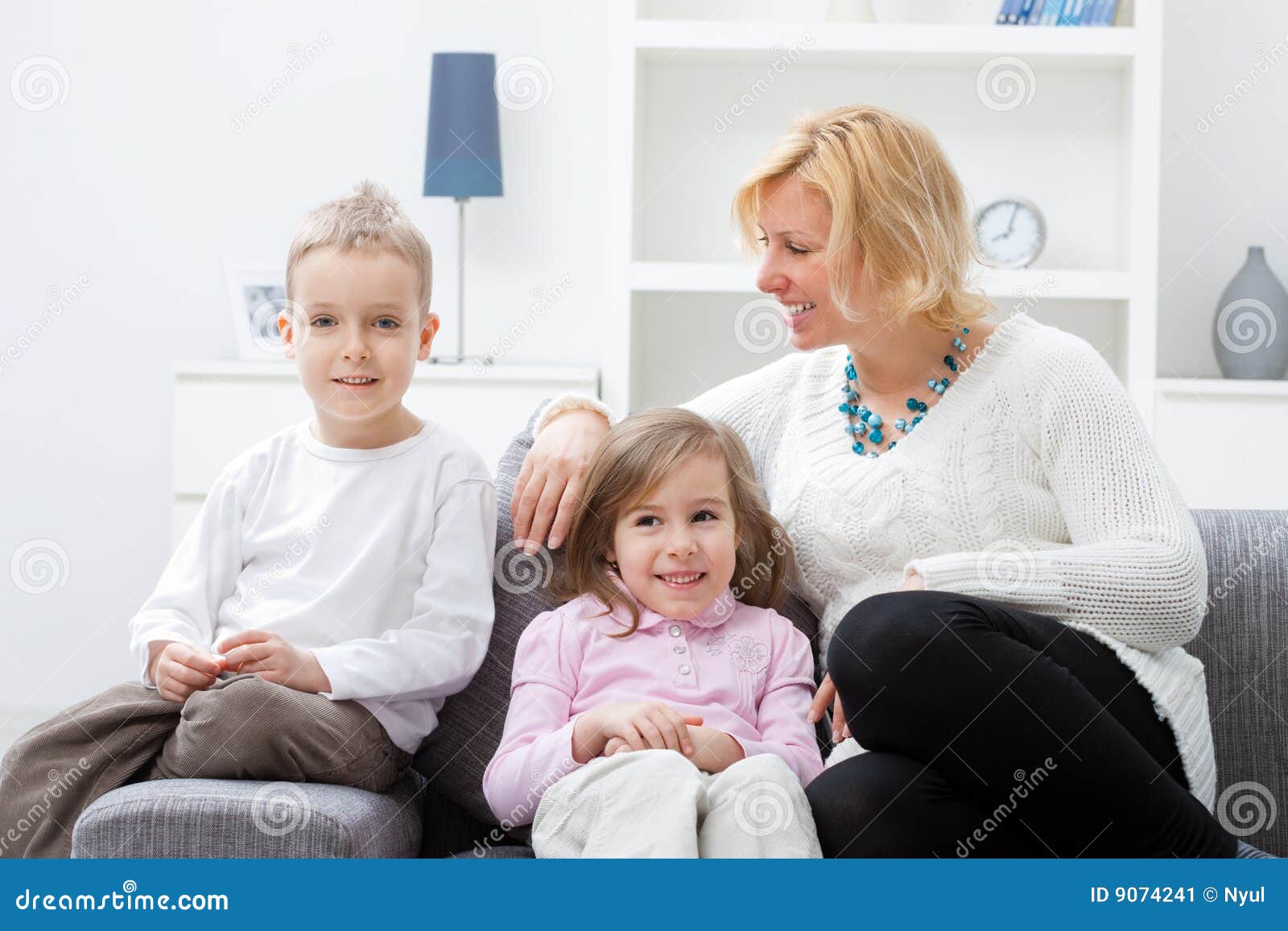 Mother with children stock image. Image of group, girl - 9074241