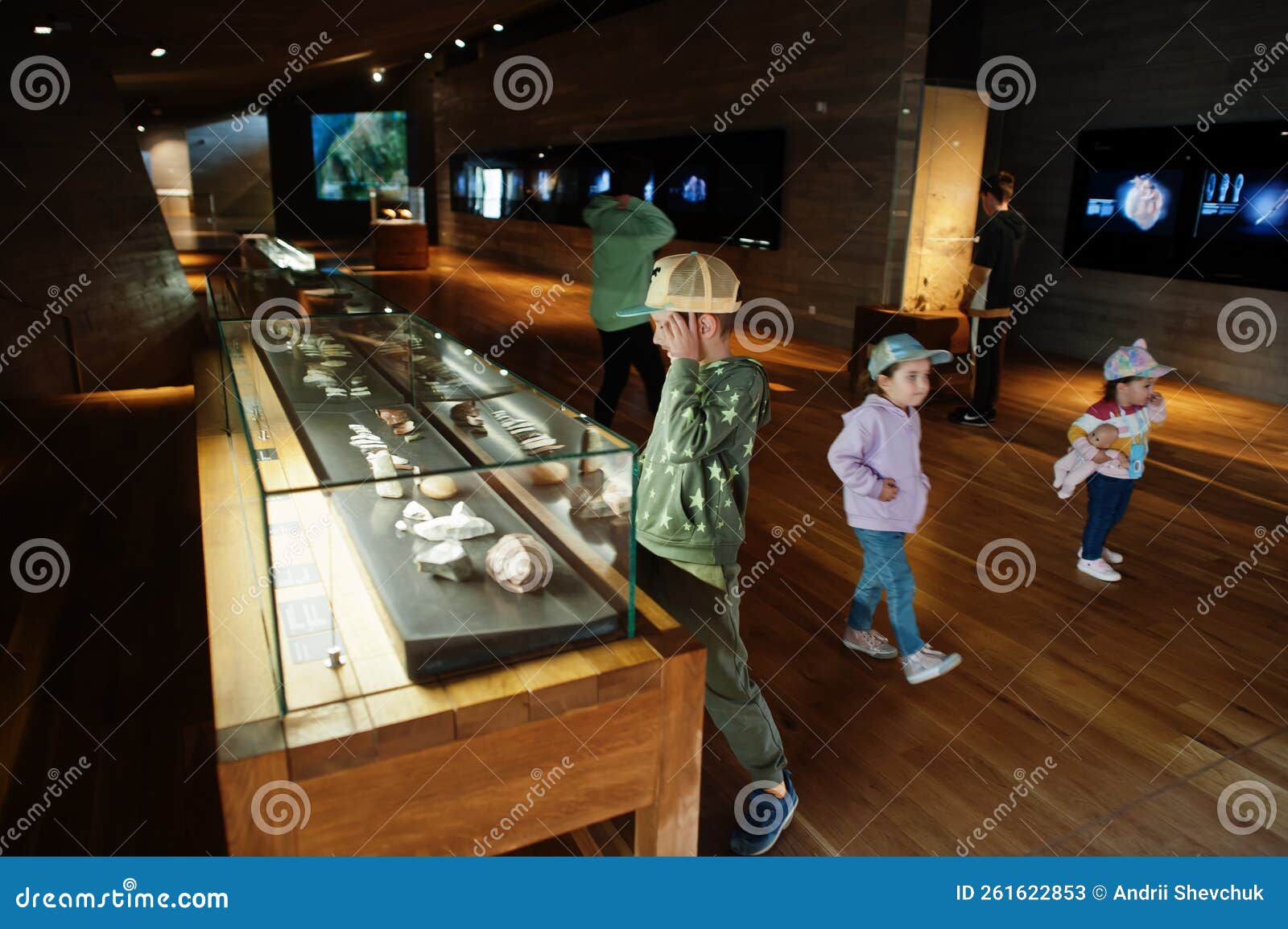 Mother with Children Exploring Expositions in Museum Halls Editorial ...