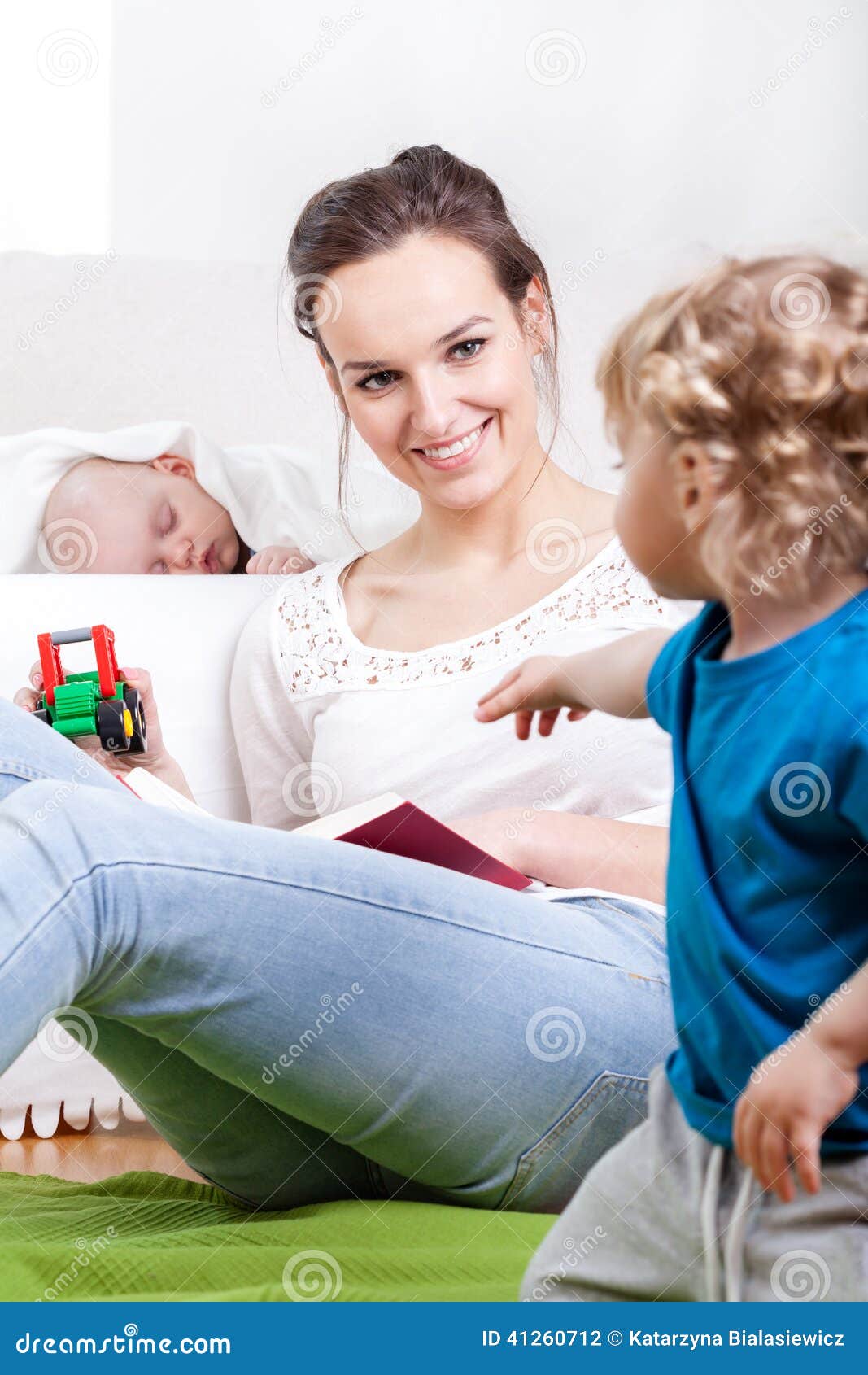 Mother and Children during Free Time Stock Photo - Image of motherhood ...