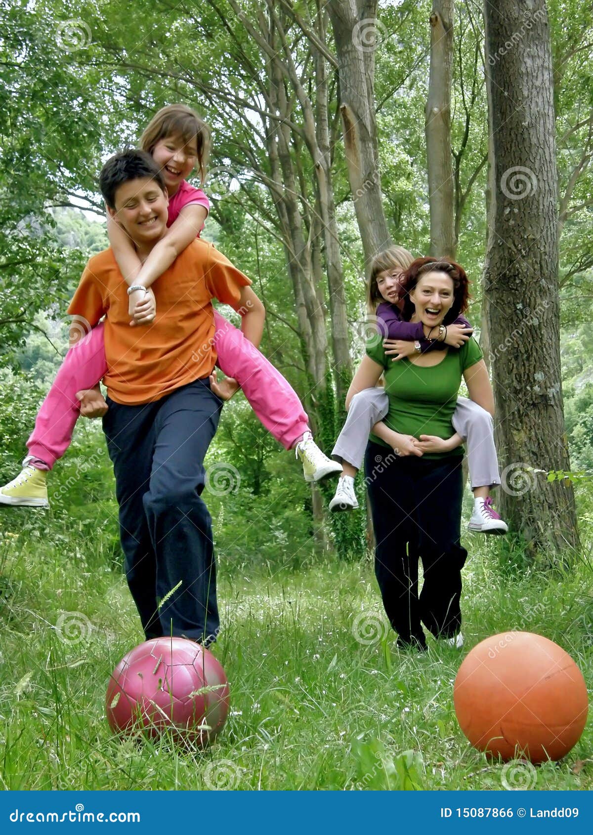 Mother and children in fun stock photo. Image of activities - 15087866