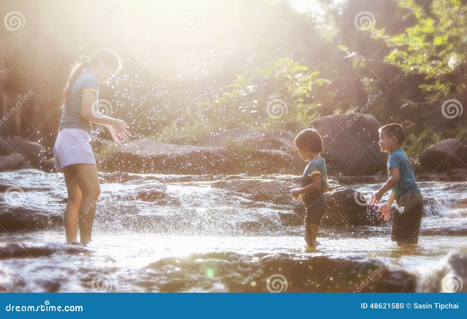 Mother and Children Playing Stock Photo - Image of family, activity ...