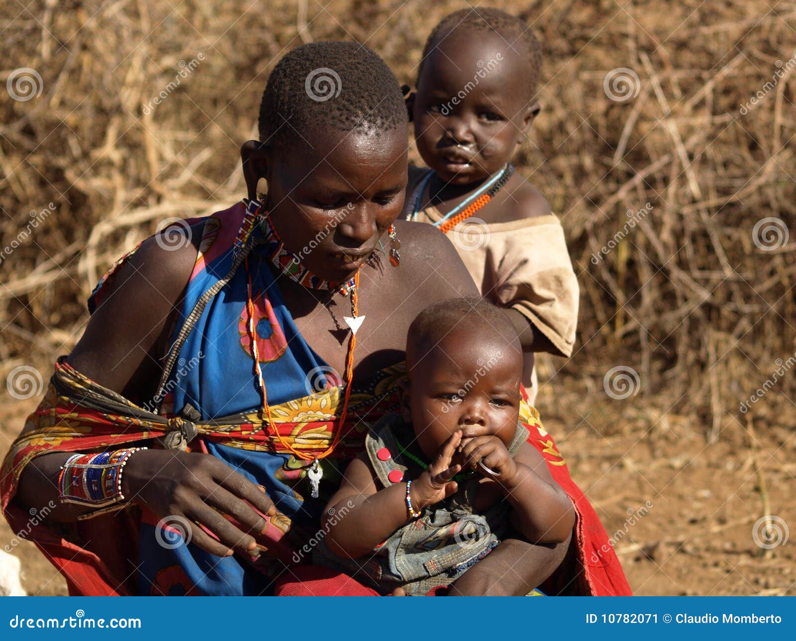Mother with Children of a Tribe Masai Editorial Photo - Image of ...