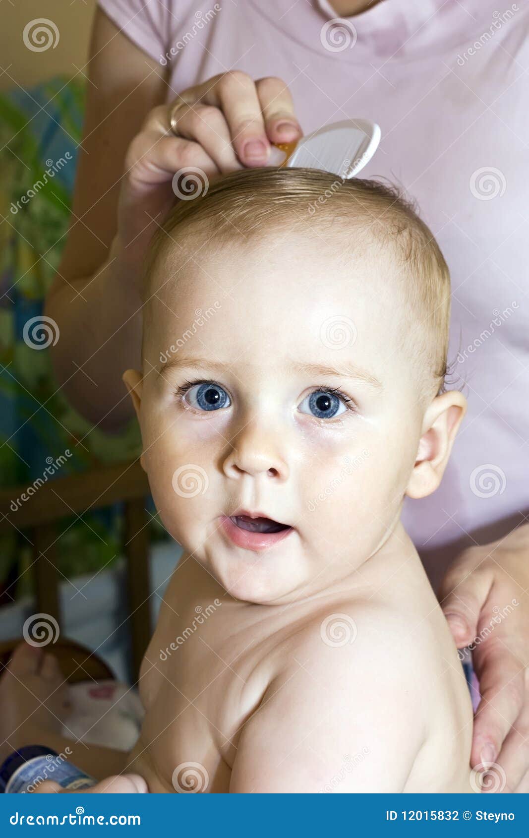 Mother combs baby stock photo. Image of cute, person - 12015832