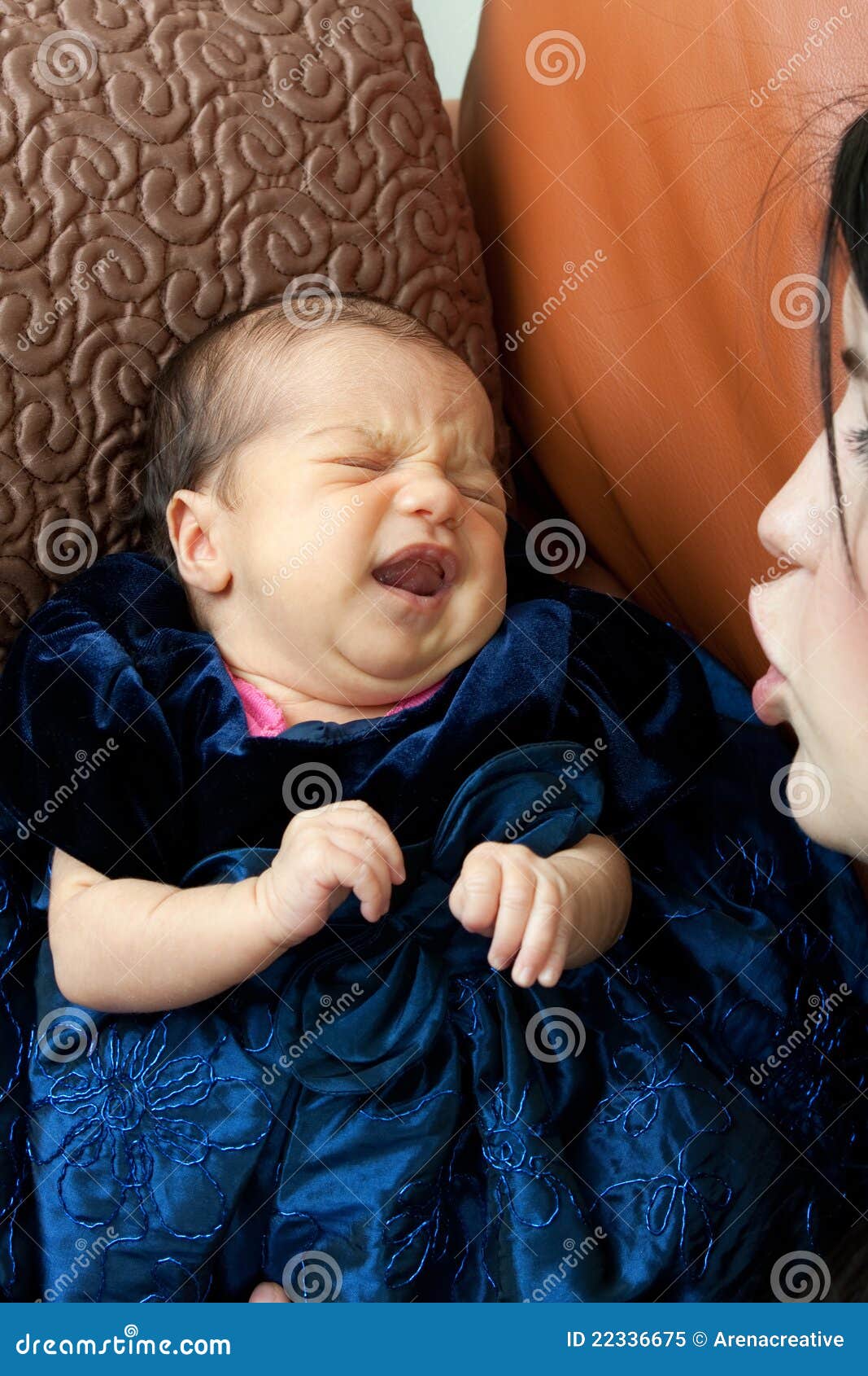 Mother Comforts a Crying Newborn Stock Image - Image of cranky, care ...