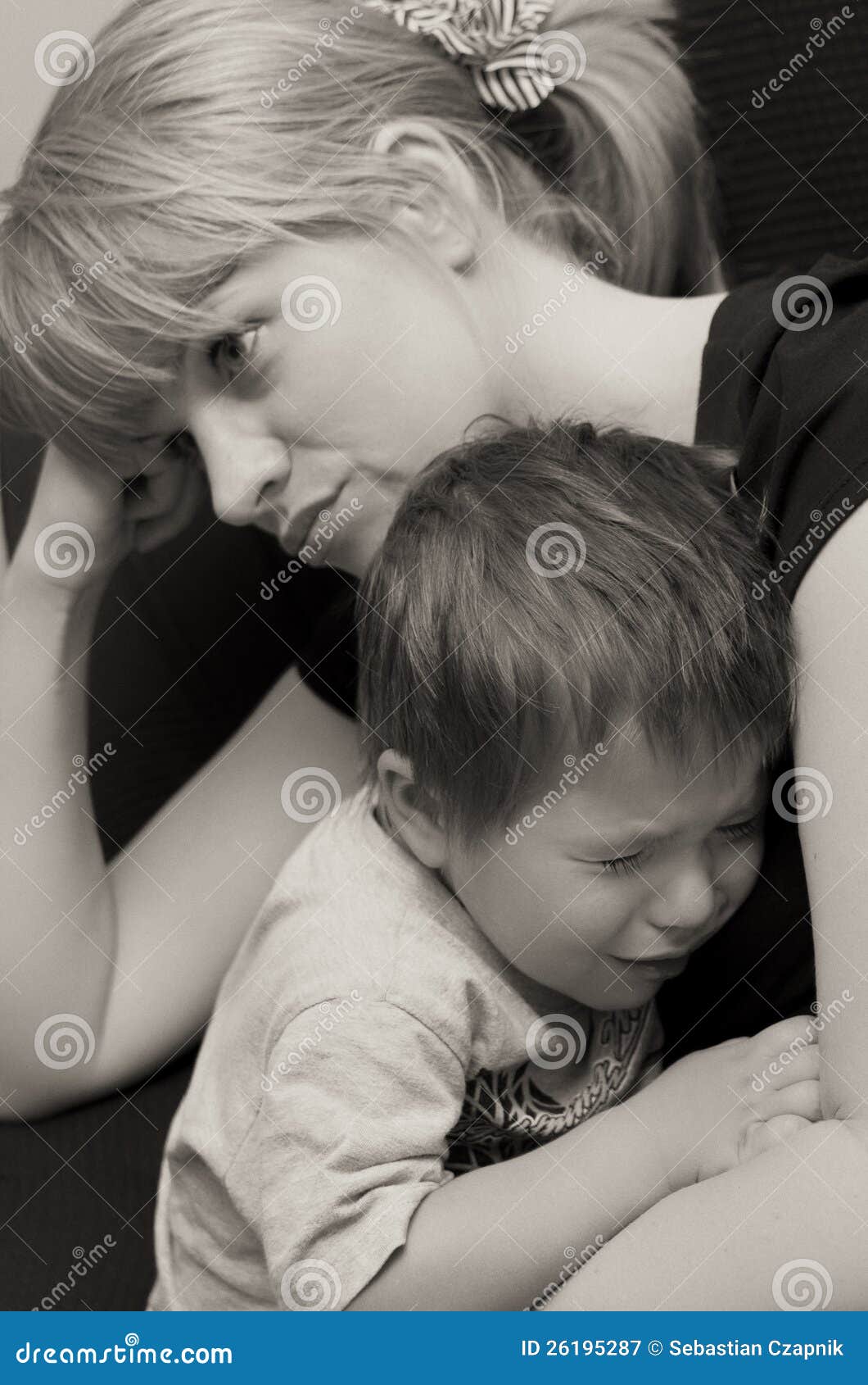 Mother and crying child stock image. Image of sadness - 26195287