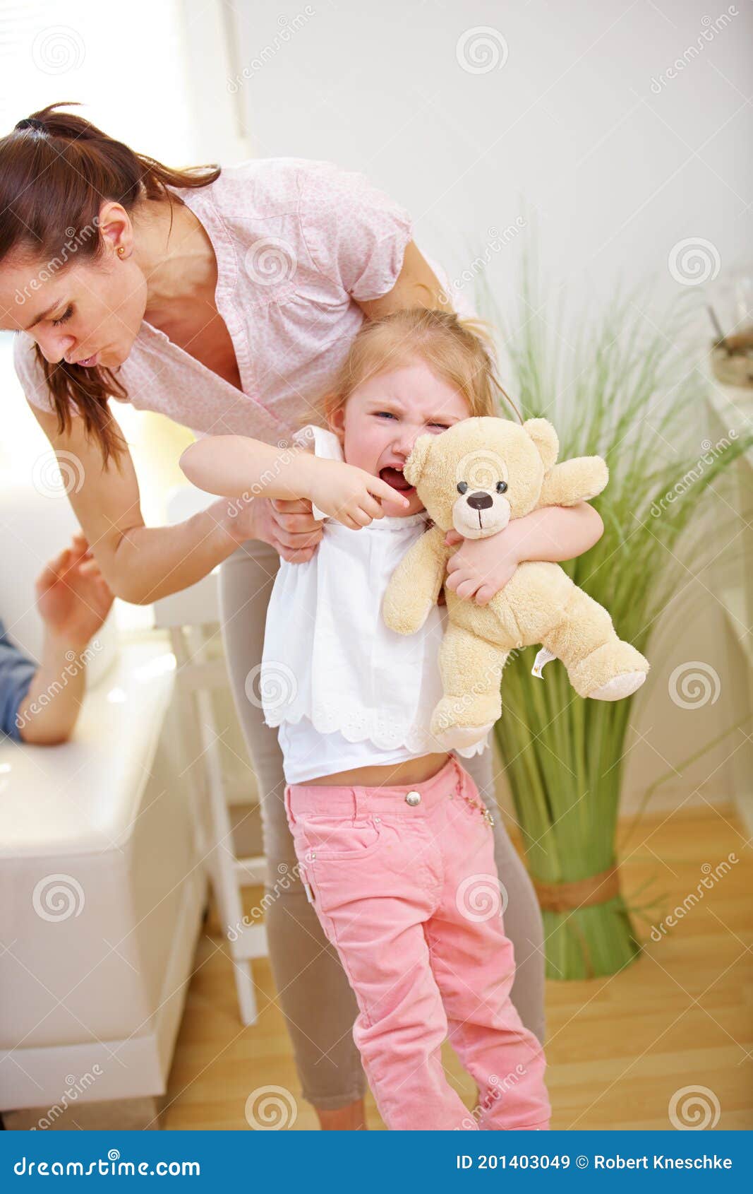 Mother with Crying Child at Home Stock Image - Image of inside, home ...