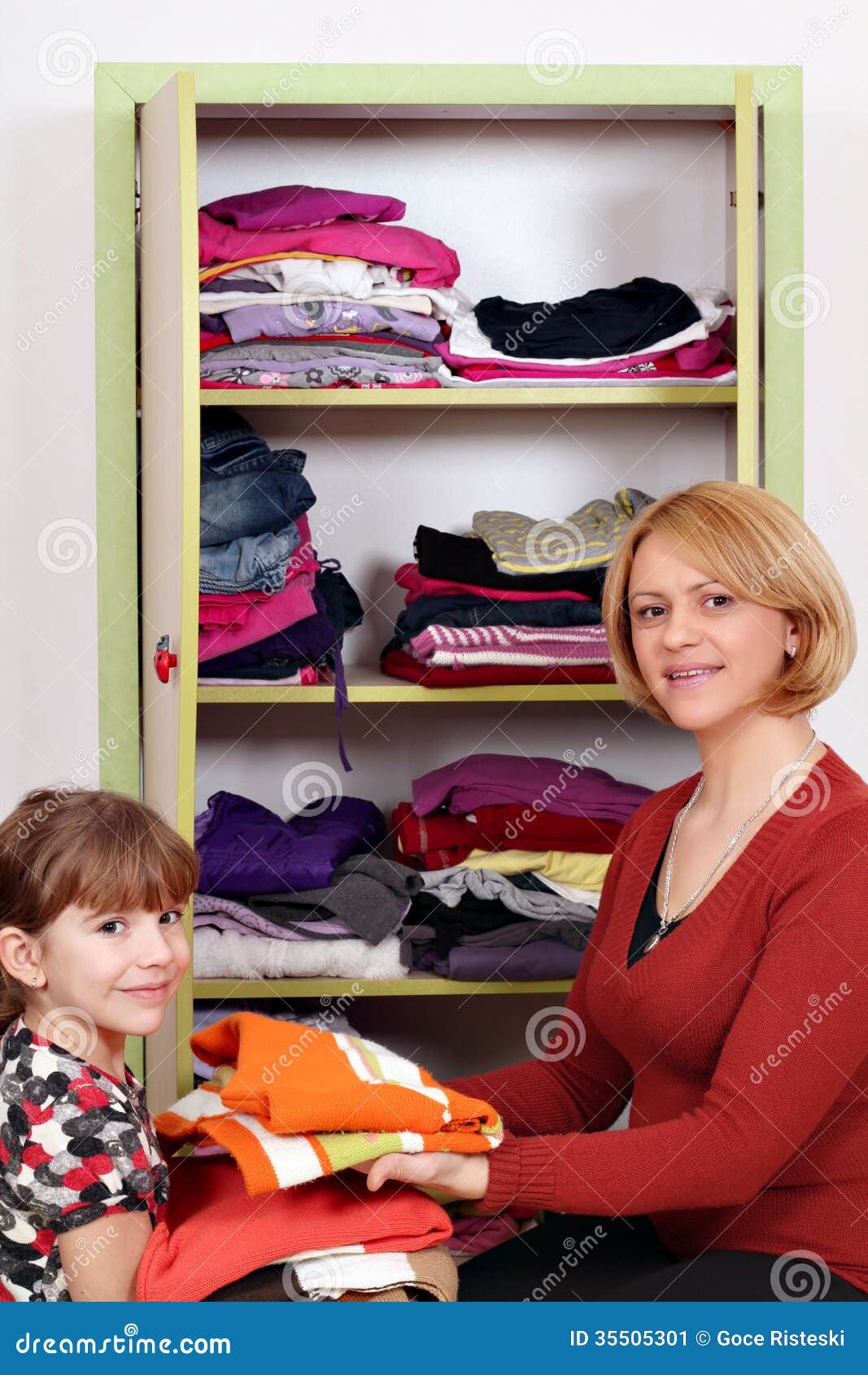 Mother and Daughter Agrees Clothes Stock Image - Image of casual ...