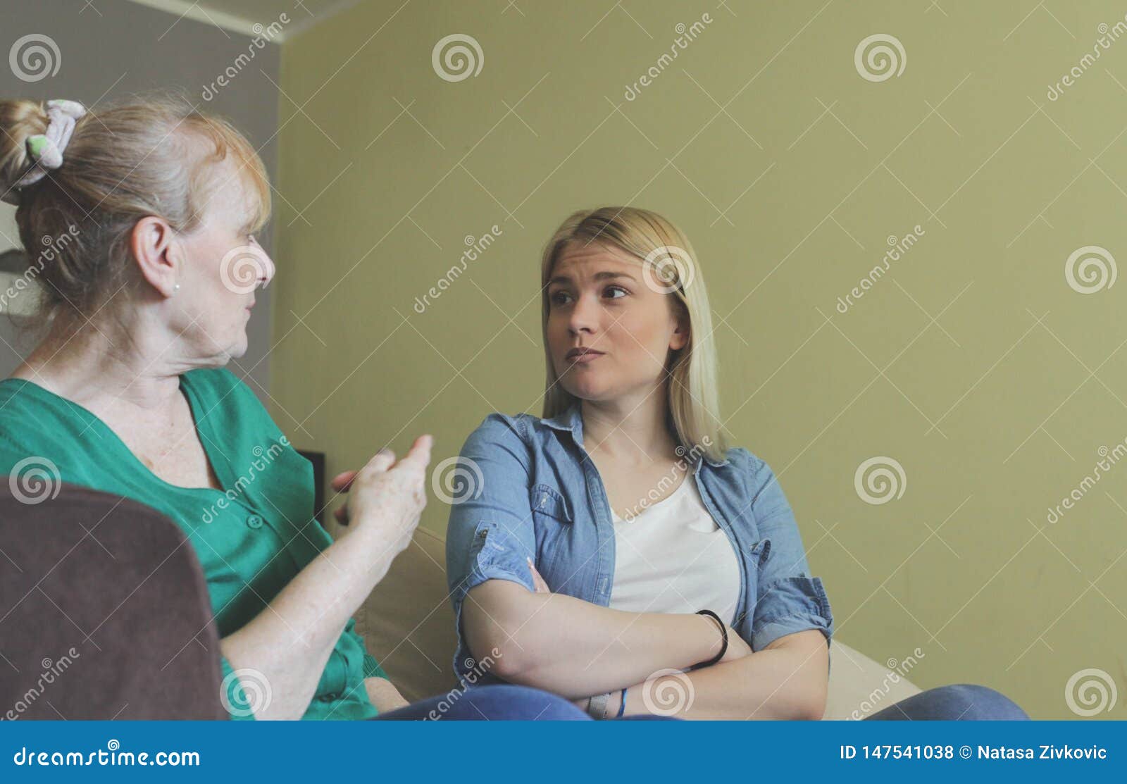 Mother and Daughter Arguing Stock Photo - Image of frowning, color ...