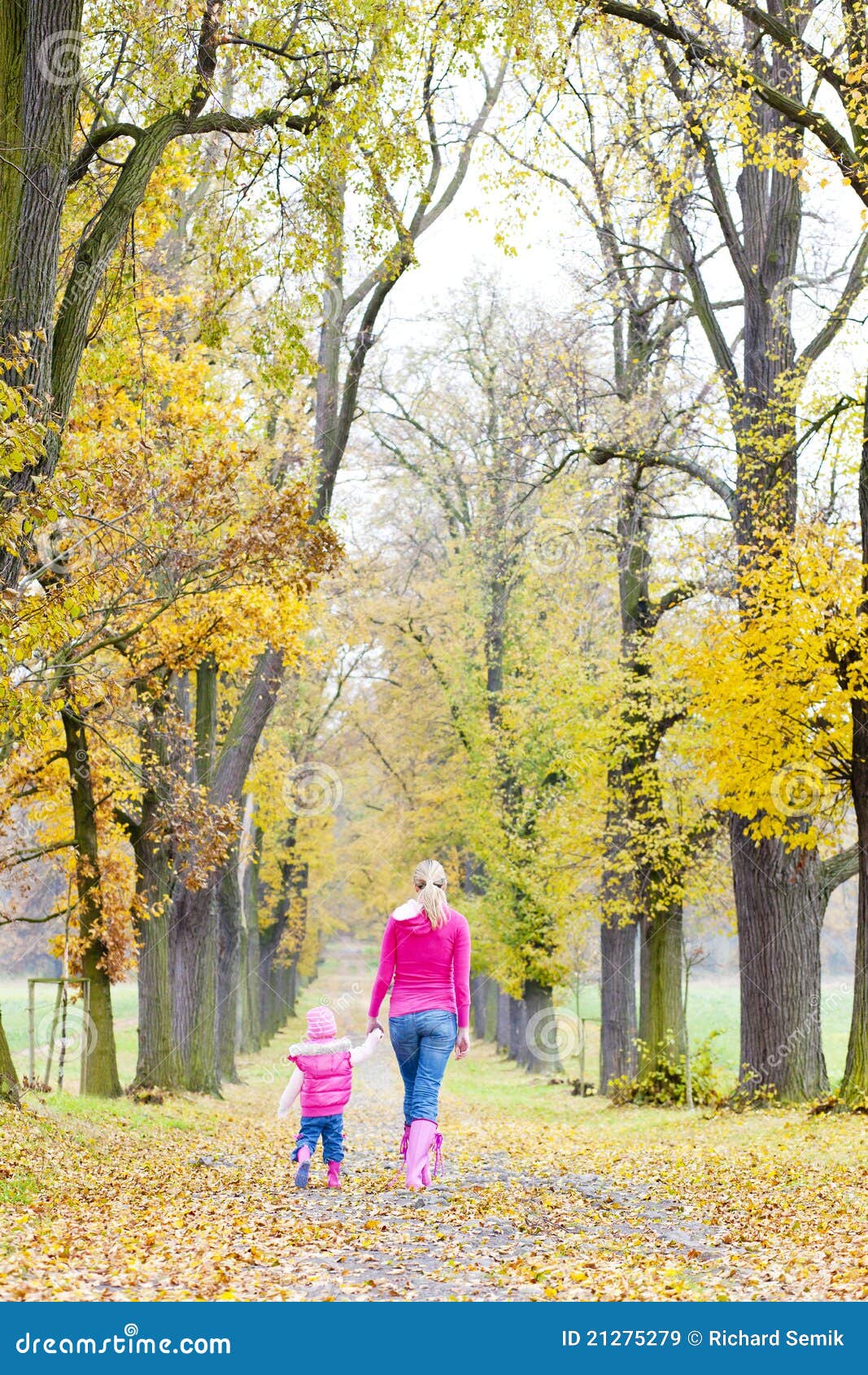 Mother and Daughter in Autumn Stock Image - Image of outdoors ...