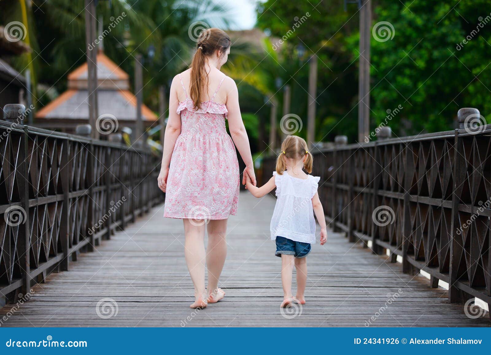 Mother and Daughter Back View Stock Photo - Image of girl, portrait ...