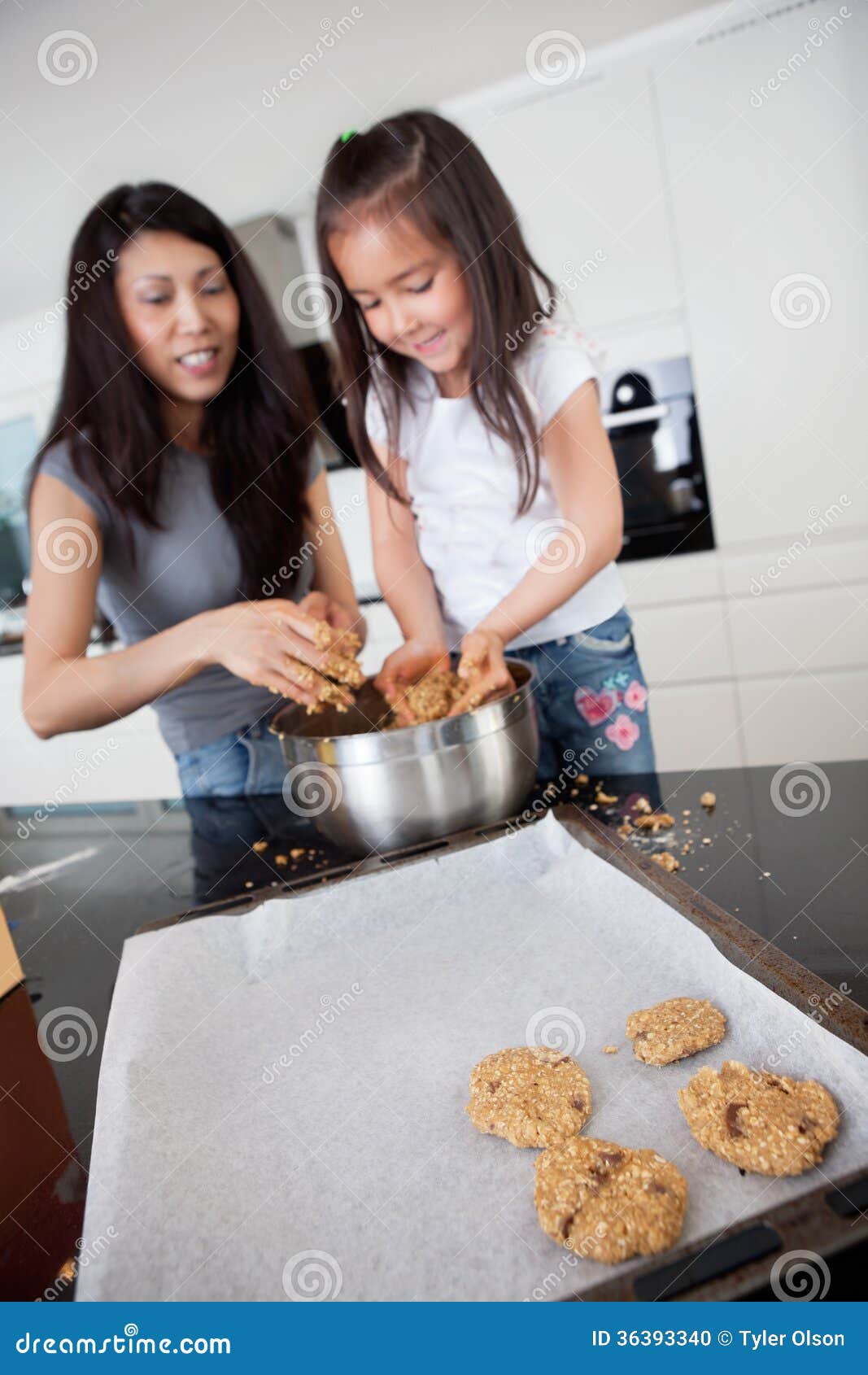 Mother and Daughter Baking Cookies Stock Photo - Image of cook, happy ...