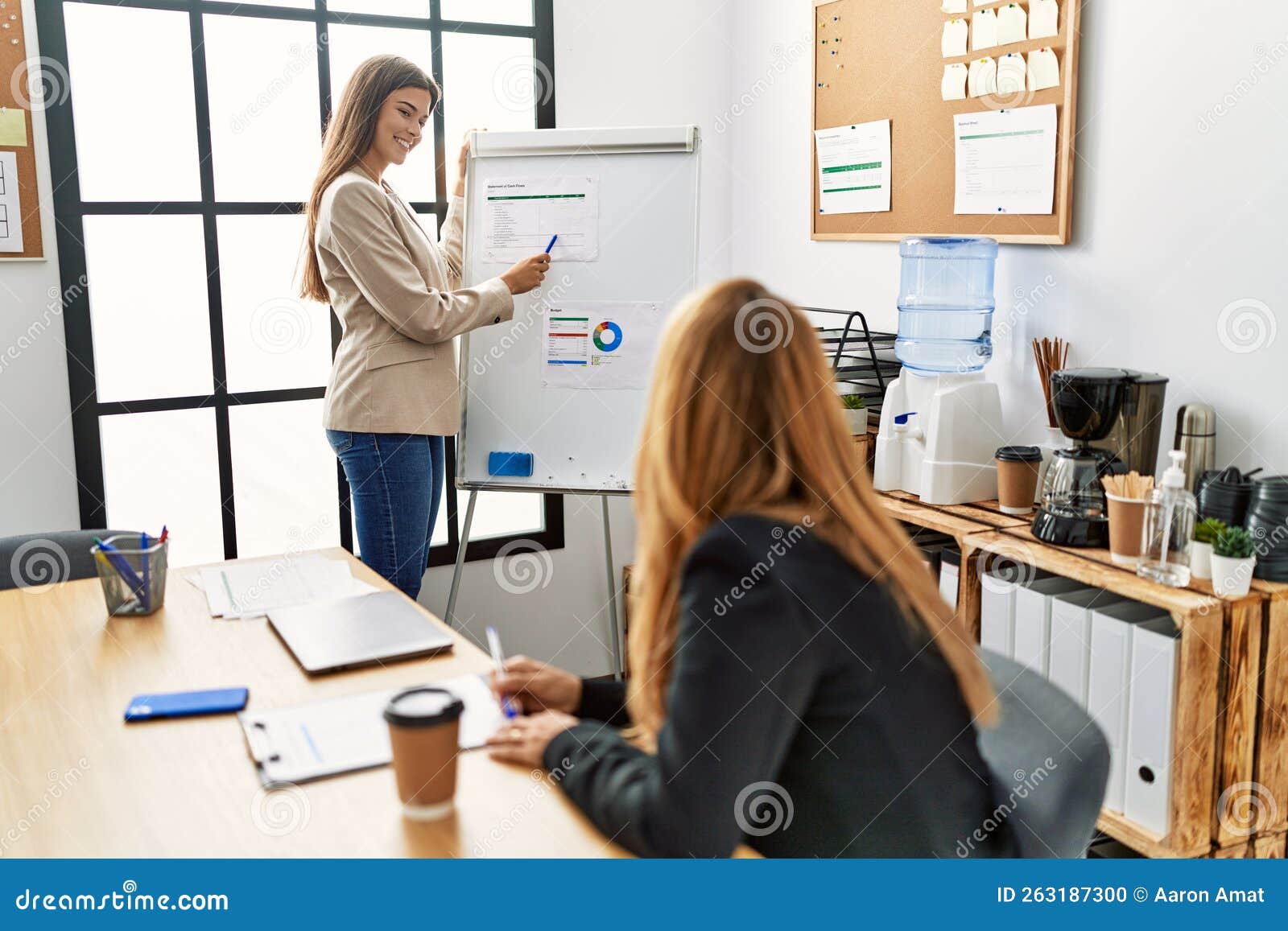 Mother and Daughter Business Workers Smiling Confident Explaning ...