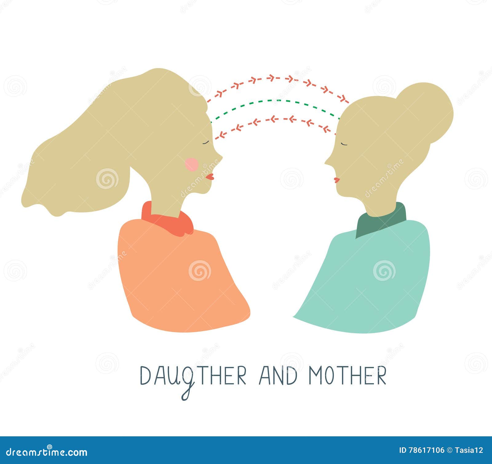 Mother and Daughter Communication Stock Vector - Illustration of human ...